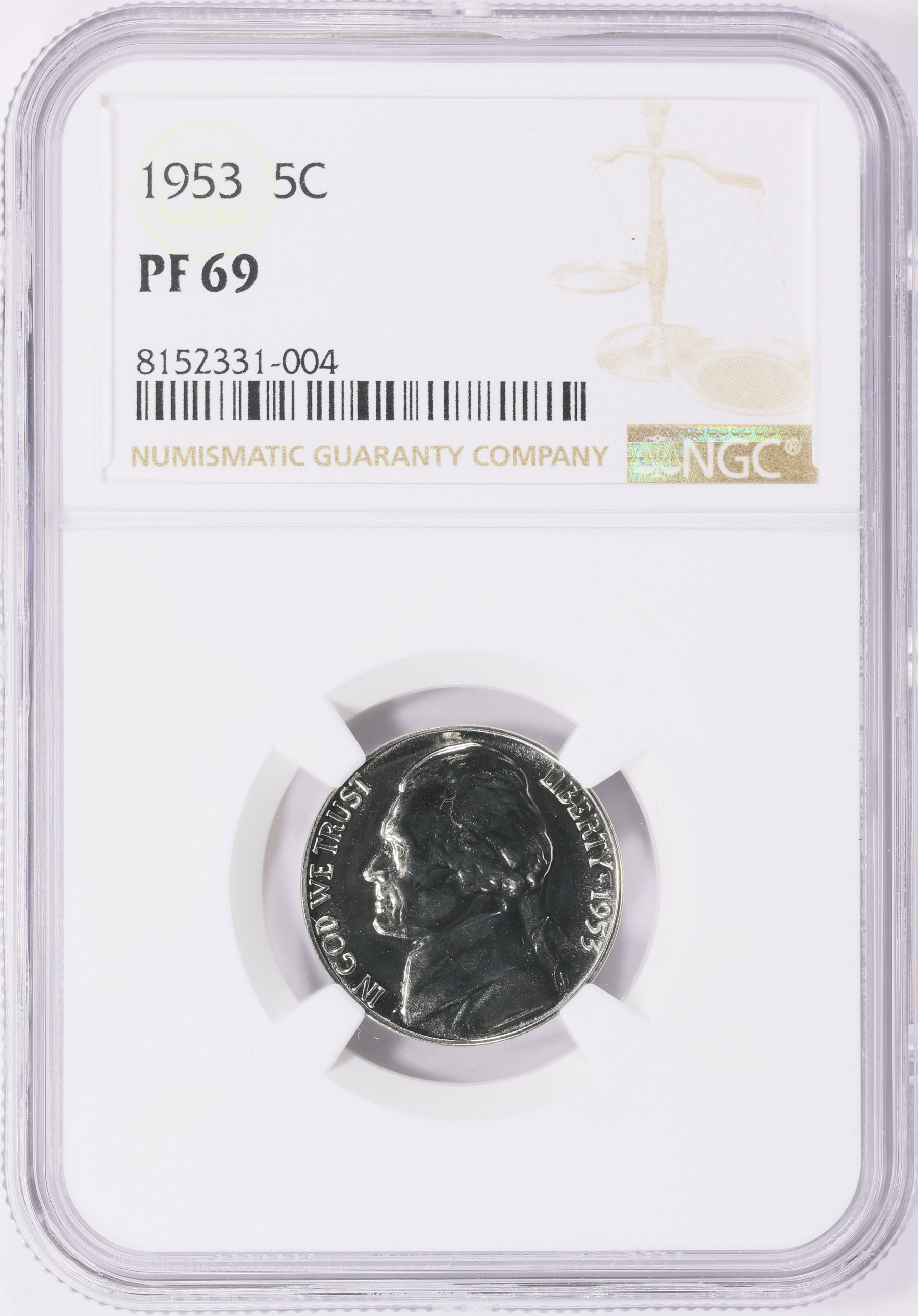 1953 Jefferson Nickel NGC Proof-69 (Item 1766034) | GreatCollections Coin Auctions
