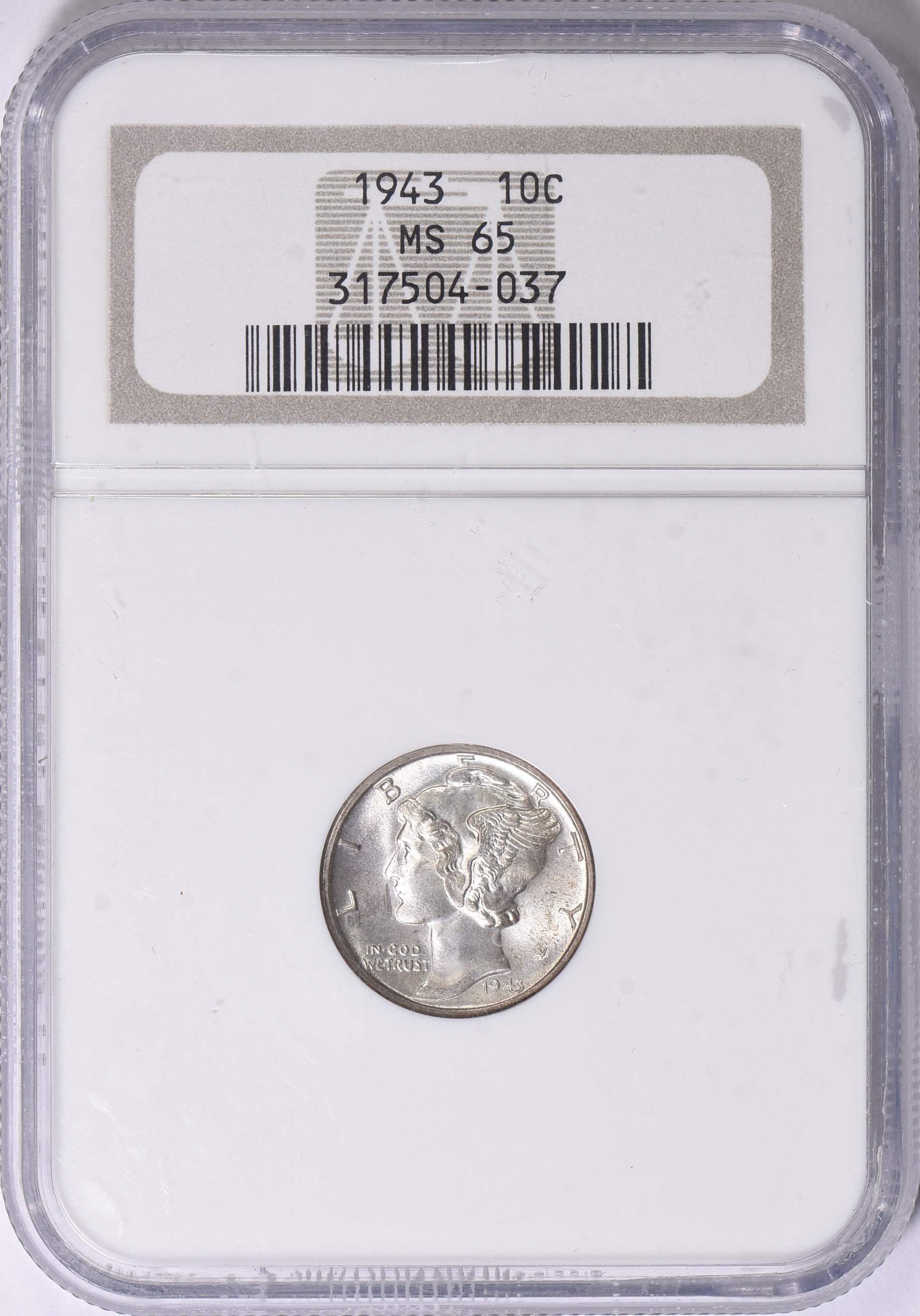 1943 Mercury Dime NGC MS-65 (Item 1766061) | GreatCollections Coin Auctions