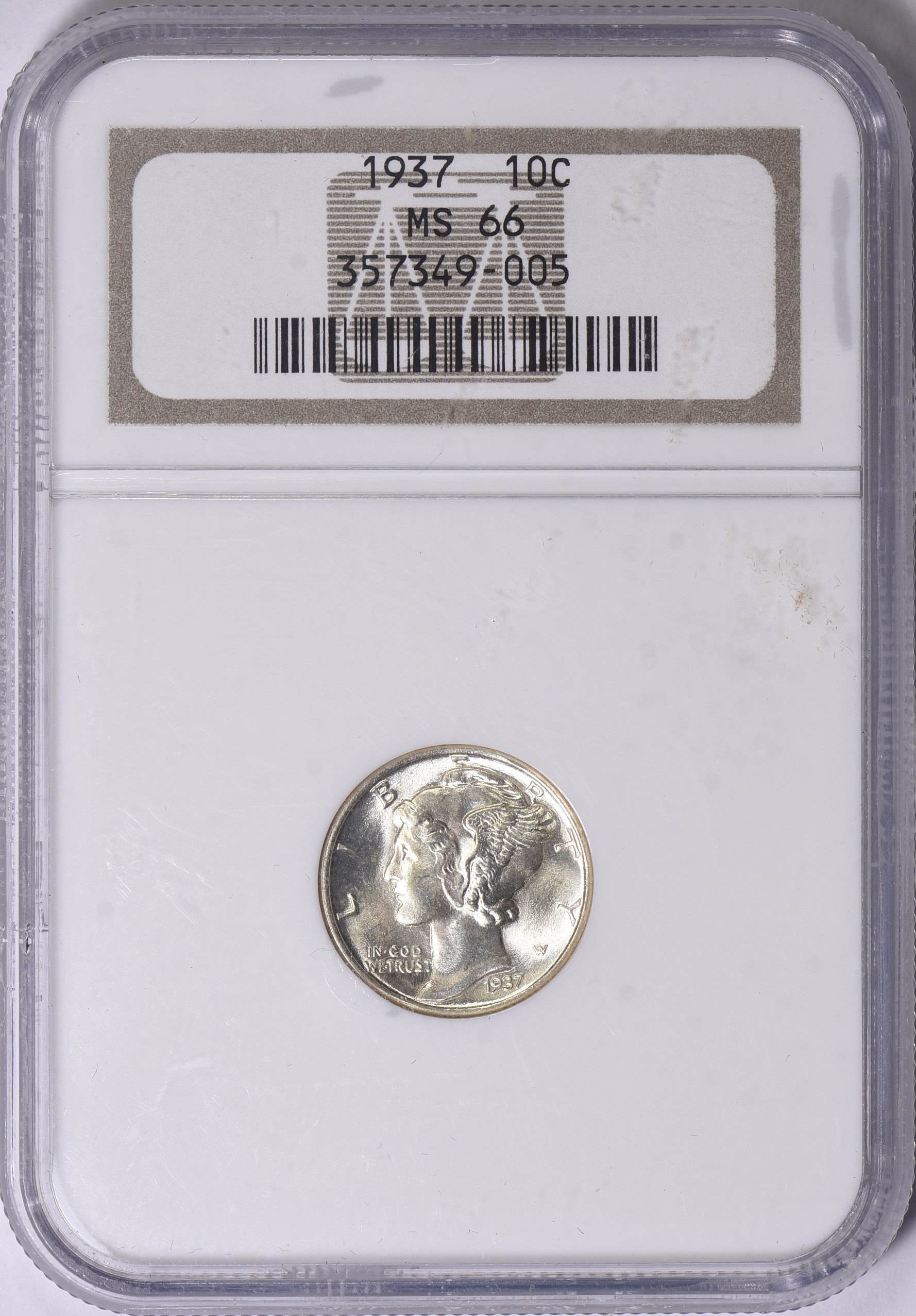1937 Mercury Dime NGC MS-66 (Item 1766064) | GreatCollections Coin Auctions