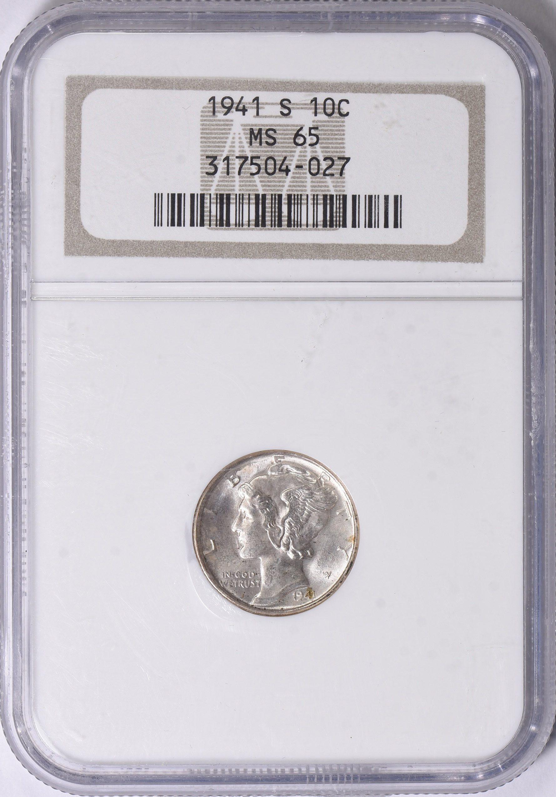1941-S Mercury Dime NGC MS-65 (Item 1766065) | GreatCollections Coin Auctions