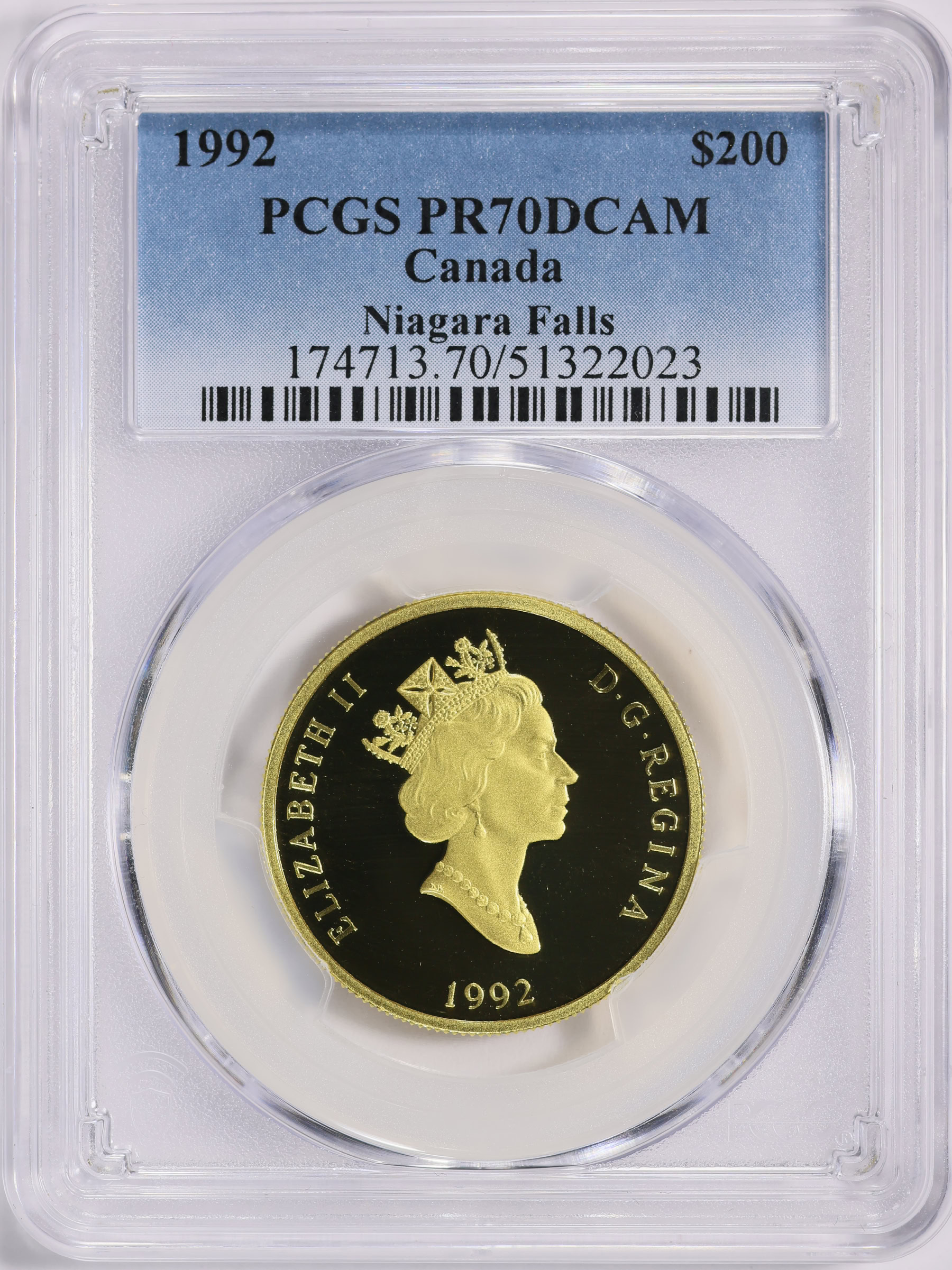 Canada 1992 Gold $200 Niagara Falls KM-230 With Case of Issue PCGS ...