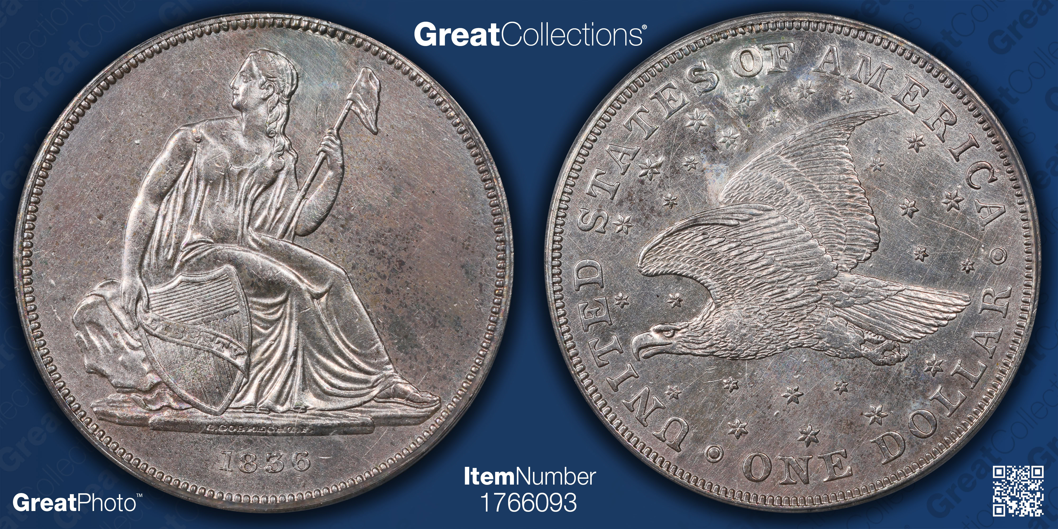 1836 Gobrecht Silver Dollar Original, Medal Alignment PCGS Proof ...