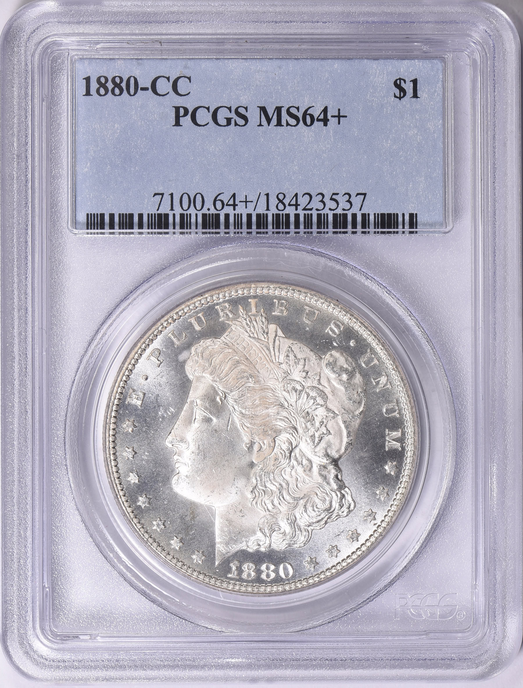 1880-CC Morgan Silver Dollar PCGS MS-64+ (Item 1766111) | GreatCollections Coin Auctions
