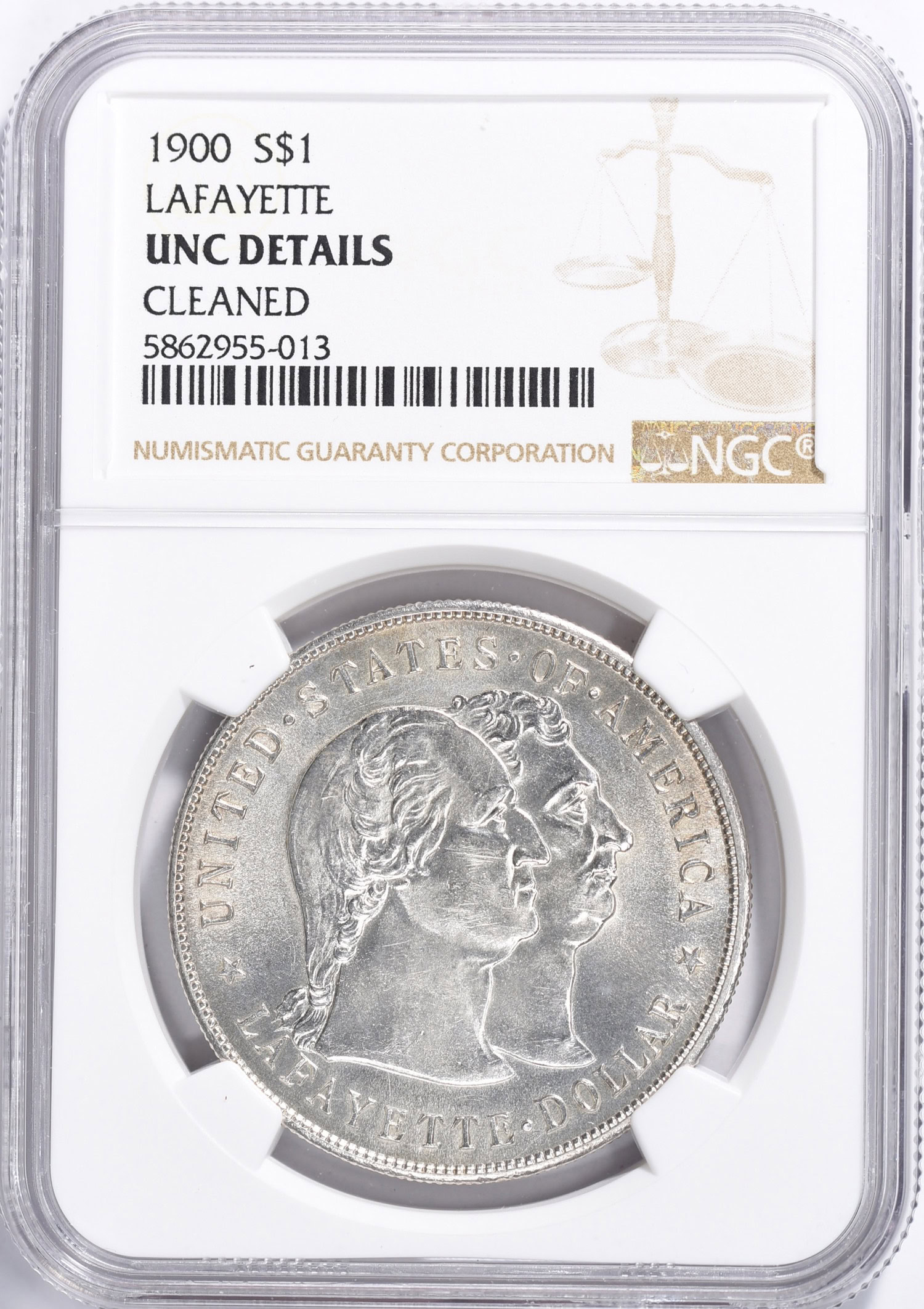 1900 Lafayette Dollar NGC Unc Details (Item 1766120) | GreatCollections ...