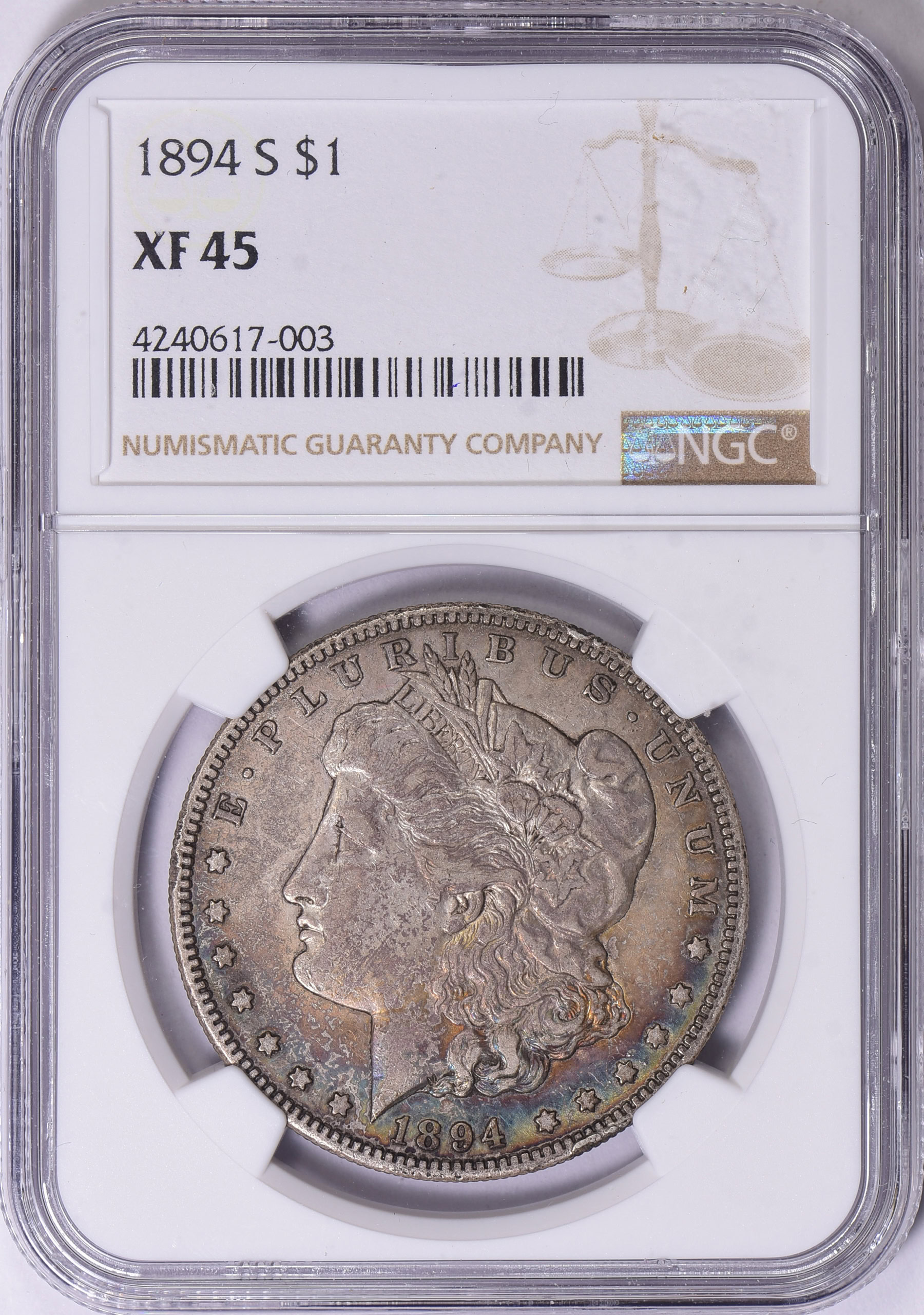 1894-S Morgan Silver Dollar NGC XF-45 (Toned) (Item 1766123) | GreatCollections Coin Auctions