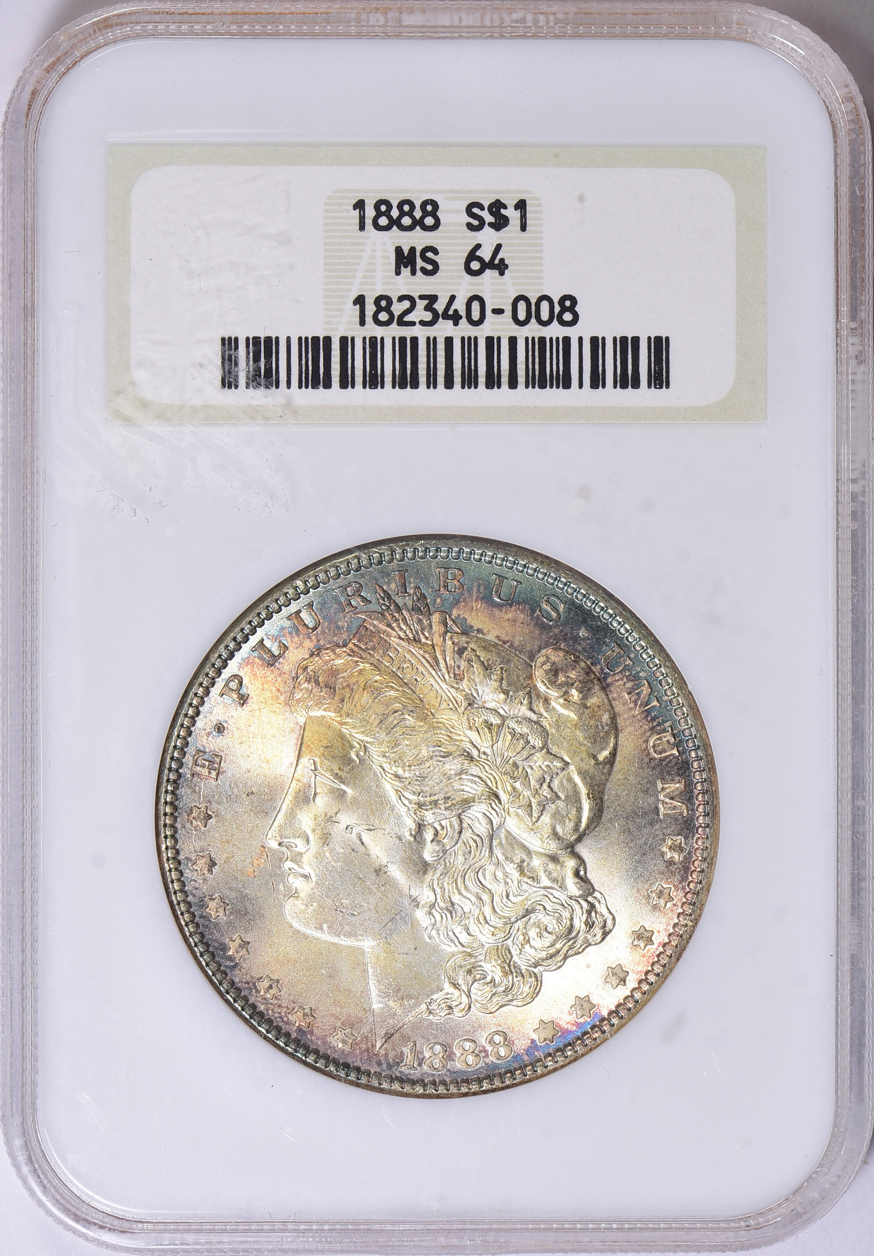1888 Morgan Silver Dollar NGC MS-64 OH (Toned) (Item 1766143) | GreatCollections Coin Auctions