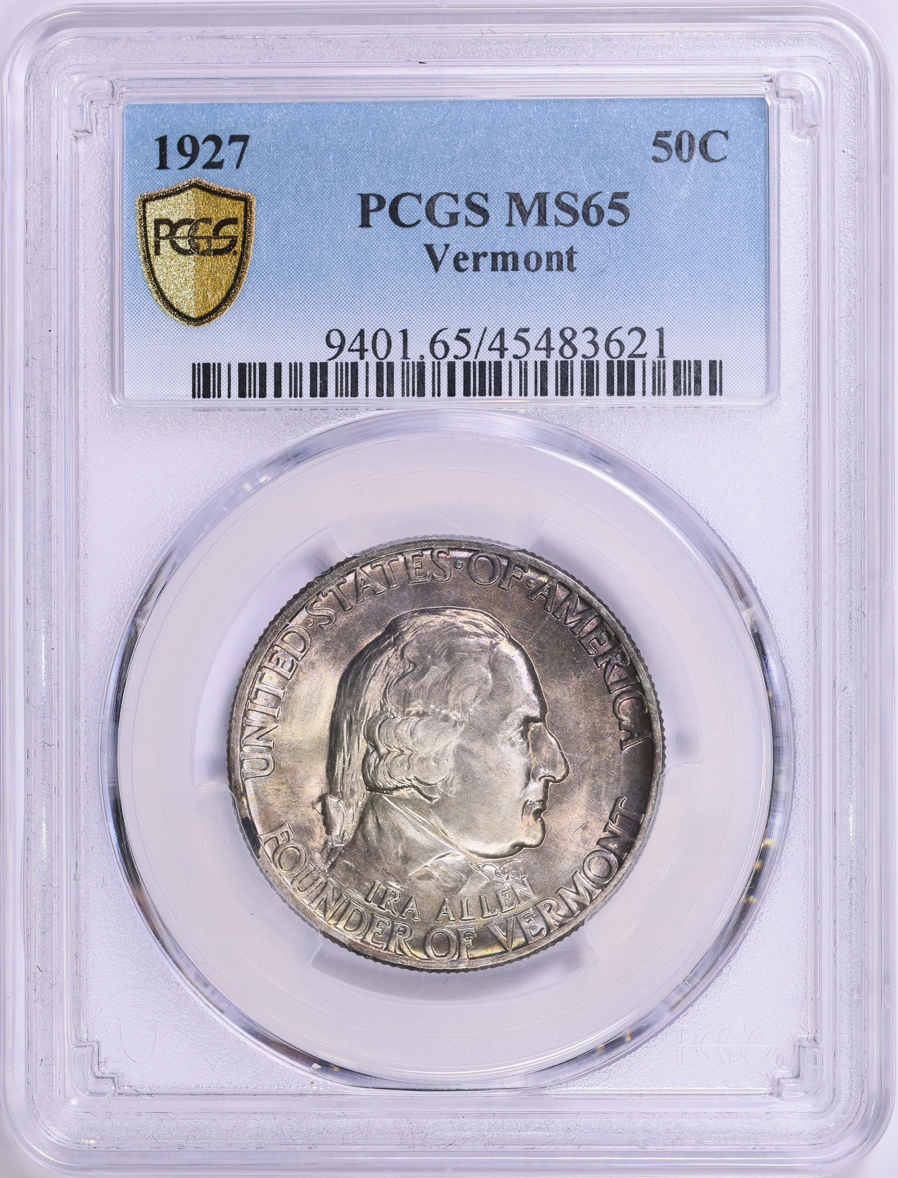 1927 Vermont Sesquicentennial Half Dollar PCGS MS-65 (Toned) (Item ...