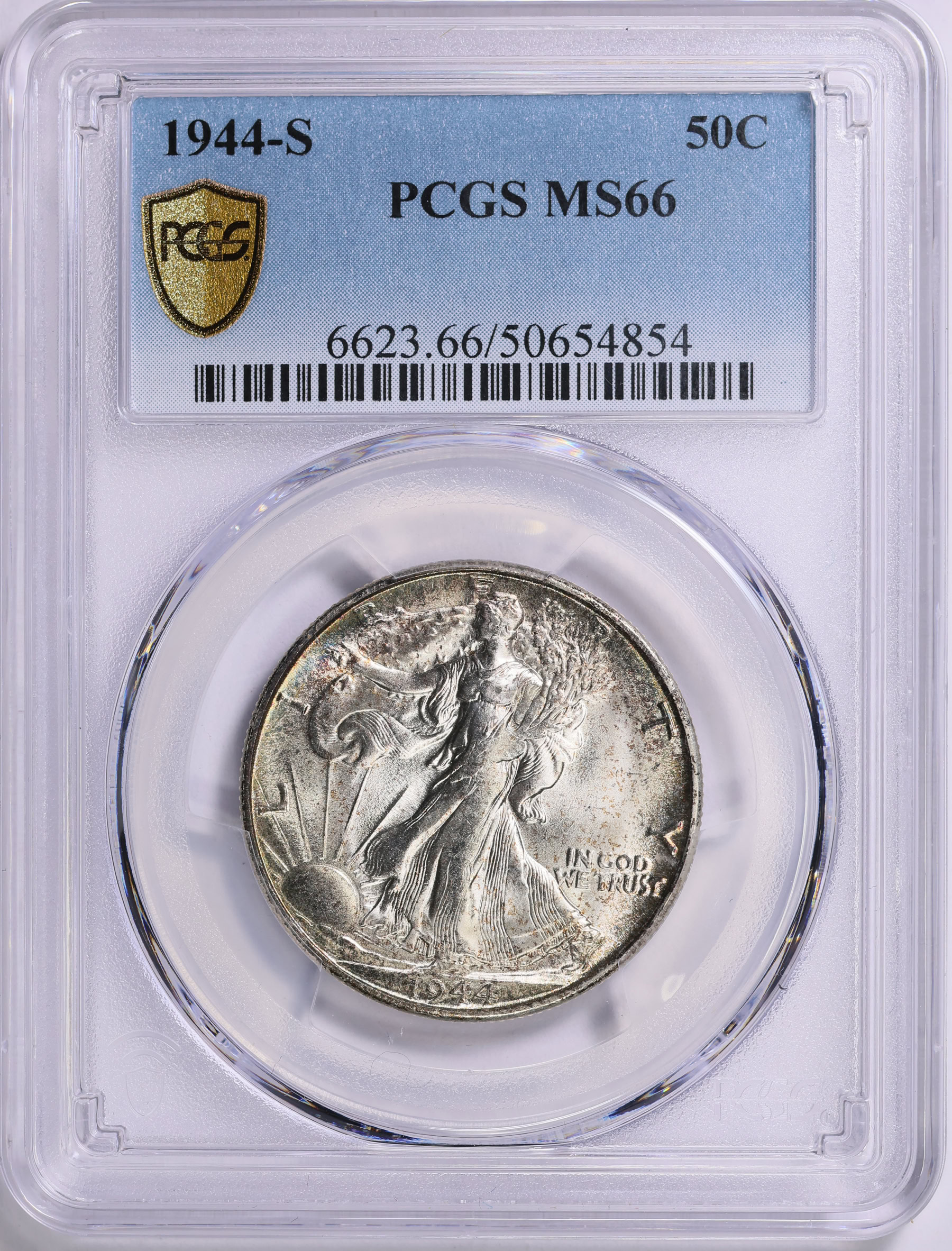 1944-S Walking Liberty Half Dollar PCGS MS-66 (Toned) (Item 1766332) | GreatCollections Coin ...