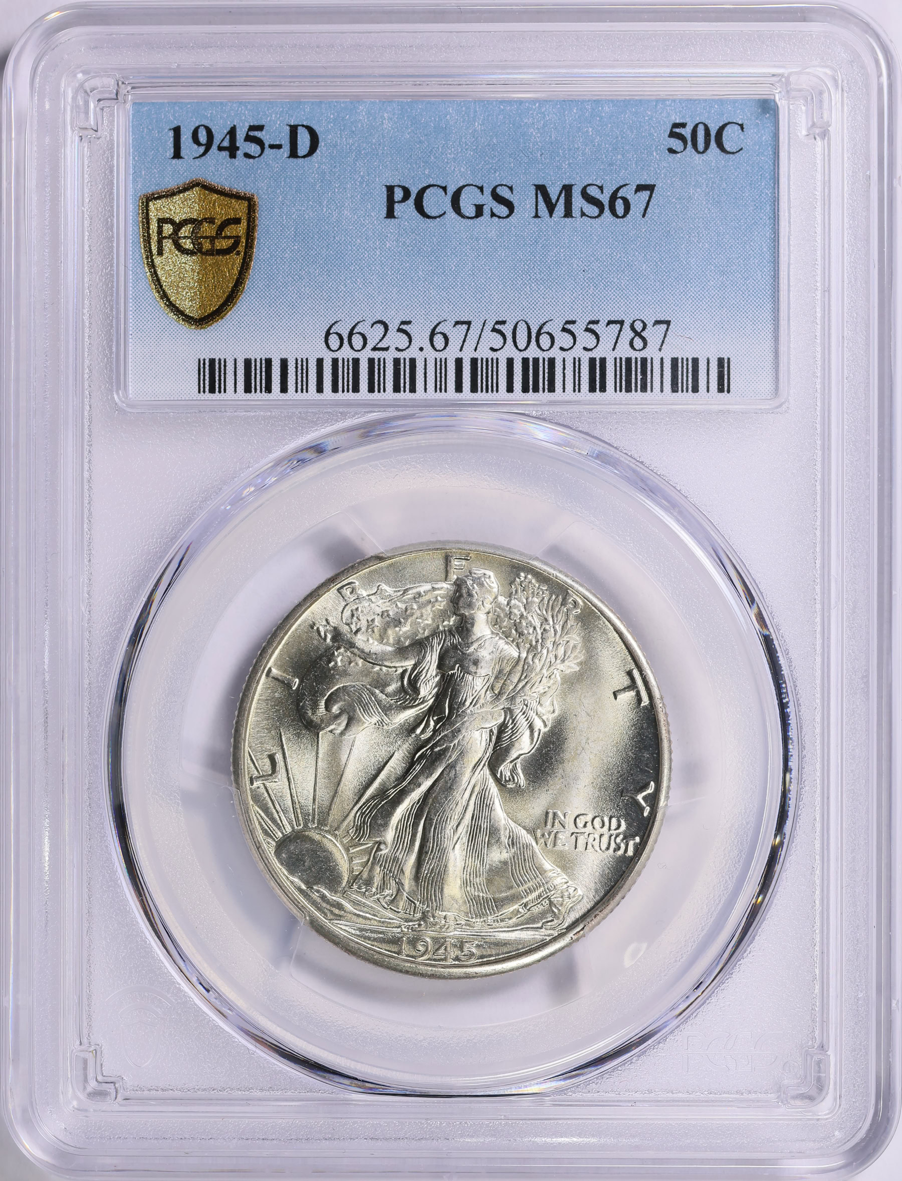 1945-D Walking Liberty Half Dollar PCGS MS-67 (Item 1766333) | GreatCollections Coin Auctions