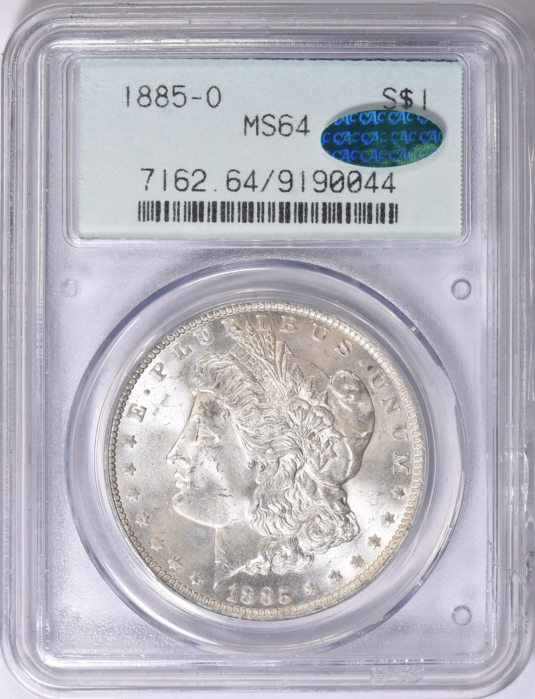 1885-O Morgan Silver Dollar PCGS MS-64 (CAC Green) OGH (2nd Gen) (Item 1766378 ...