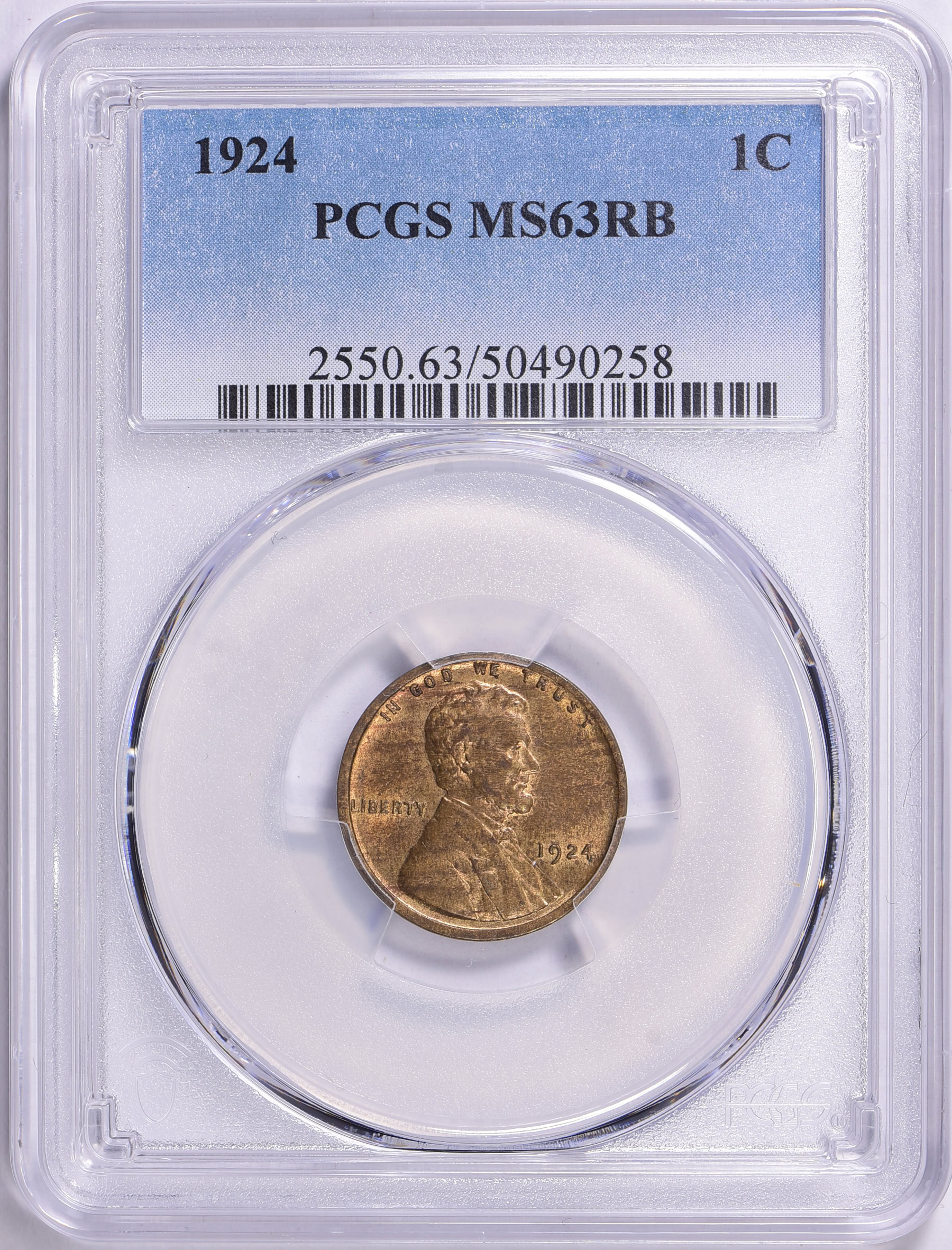 1924 Lincoln Cent PCGS MS-63 RB (Item 1766440) | GreatCollections Coin Auctions