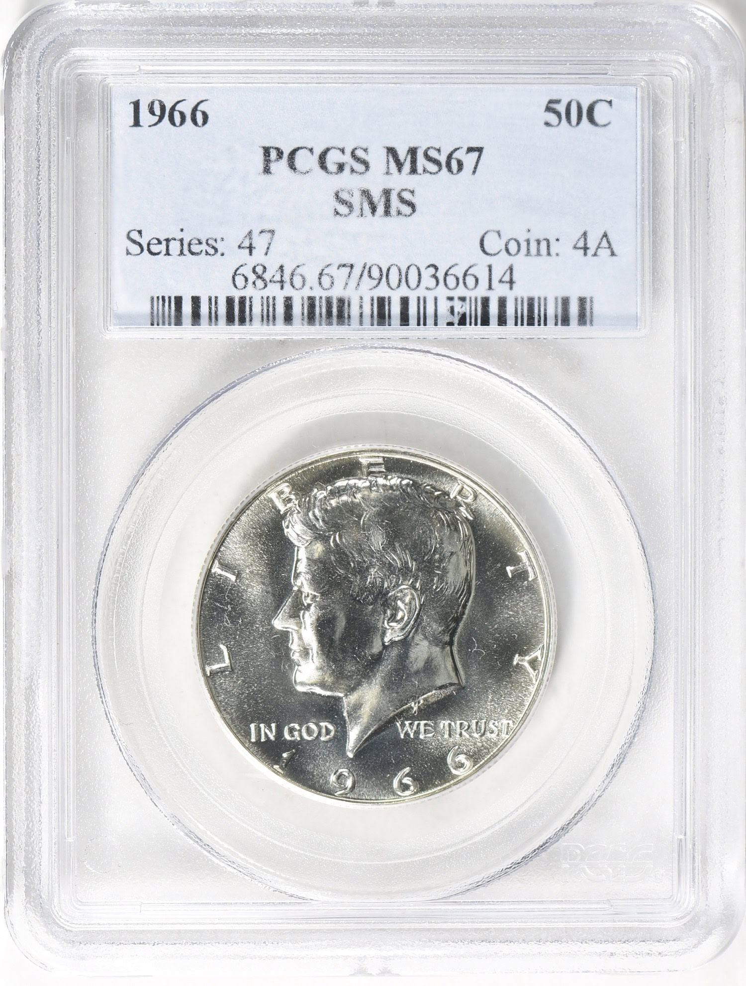1966 Kennedy Half Dollar SMS PCGS MS-67 (Item 1766471) | GreatCollections Coin Auctions