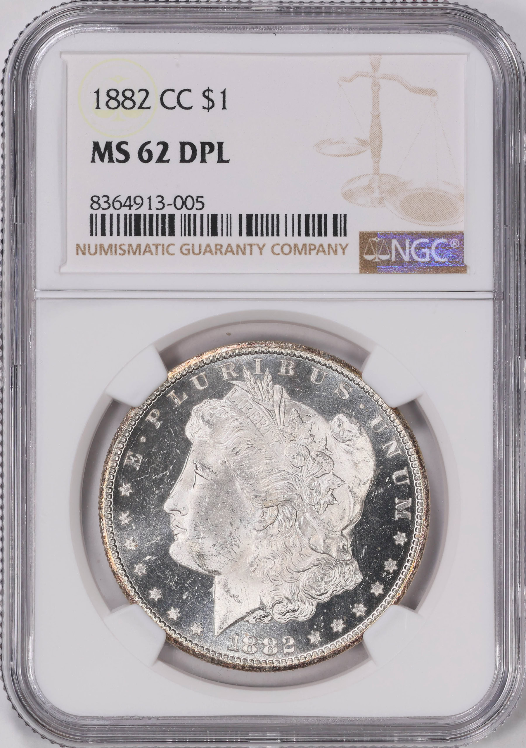 1882-CC Morgan Silver Dollar NGC MS-62 DMPL (Item 1766531) | GreatCollections Coin Auctions