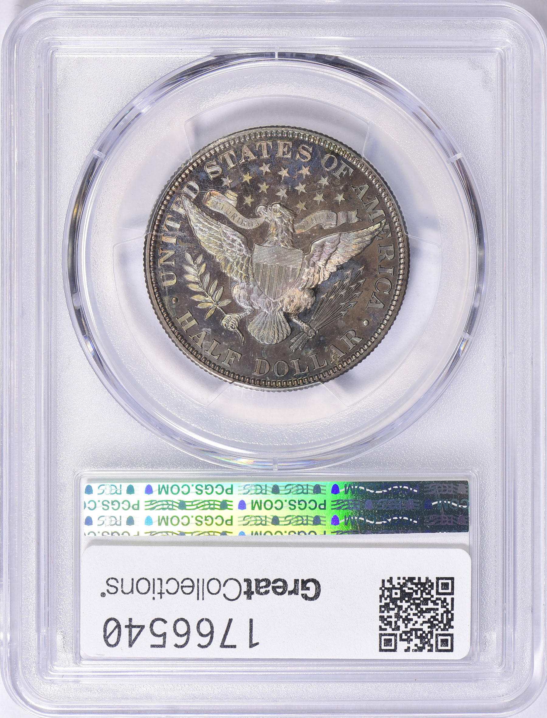 1901 Barber Half Dollar PCGS Proof-67+ CAMEO (CAC Green) (Toned) (Item 1766540 ...