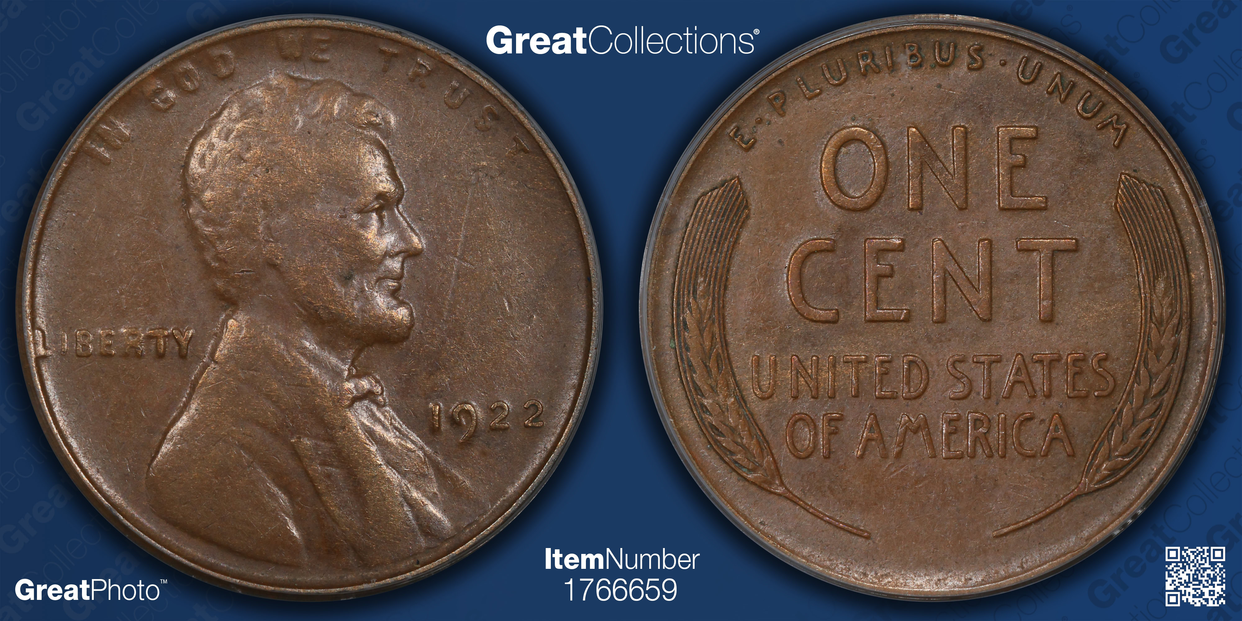 1922-No D Lincoln Cent Strong Reverse PCGS XF-45 BN OGH (Item 1766659 ...