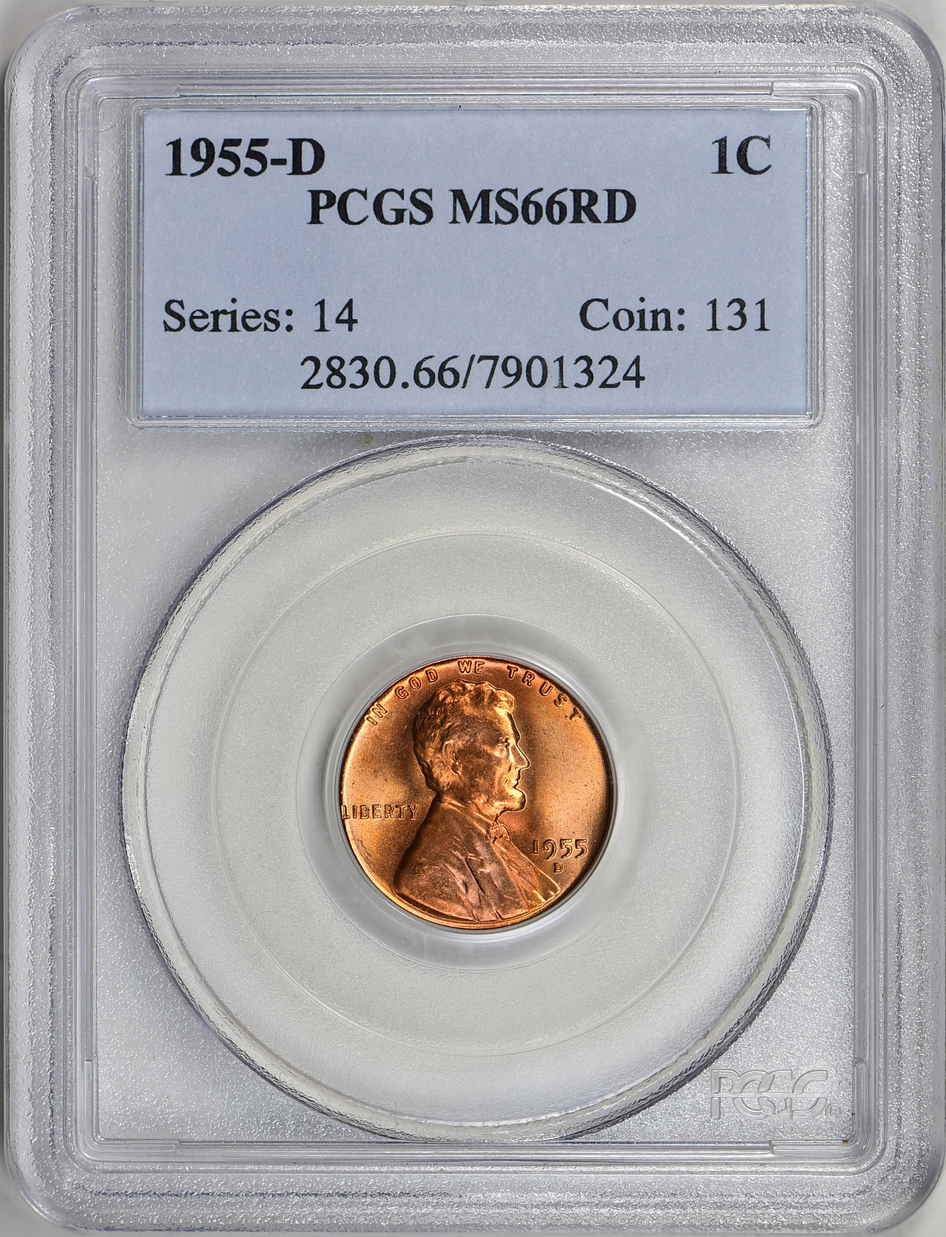 1955-D Lincoln Cent PCGS MS-66 RD (Item 1766749) | GreatCollections Coin Auctions