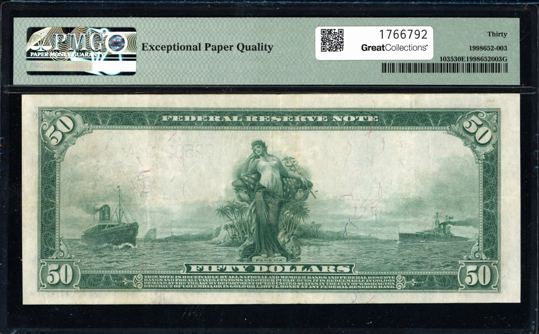 Fr. 1035 1914 $50 Philadelphia Federal Reserve Note White / Mellon PMG Very Fine 30 EPQ | PMG ...