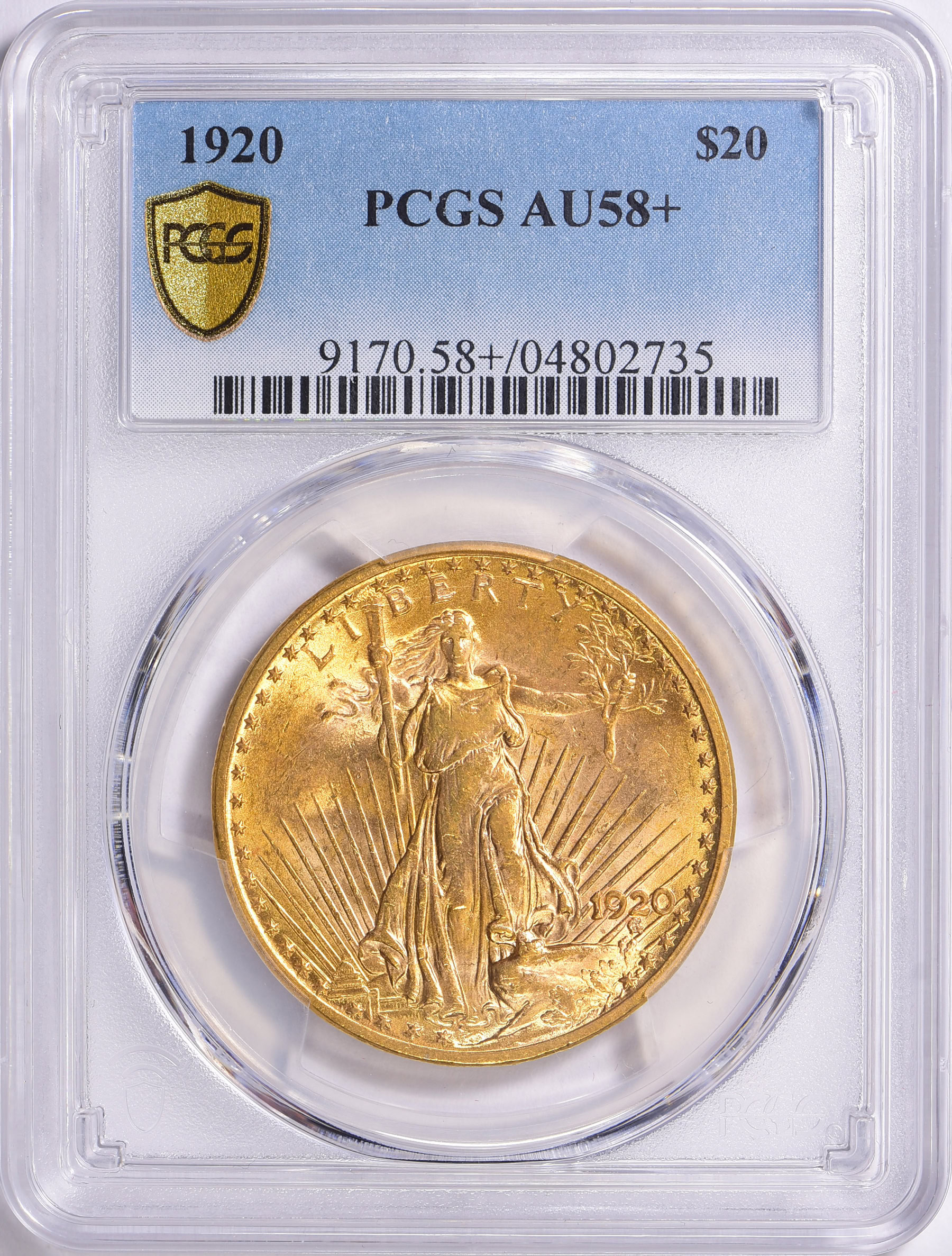 1920 Saint-Gaudens Gold Double Eagle PCGS AU-58+ (Item 1766797 ...