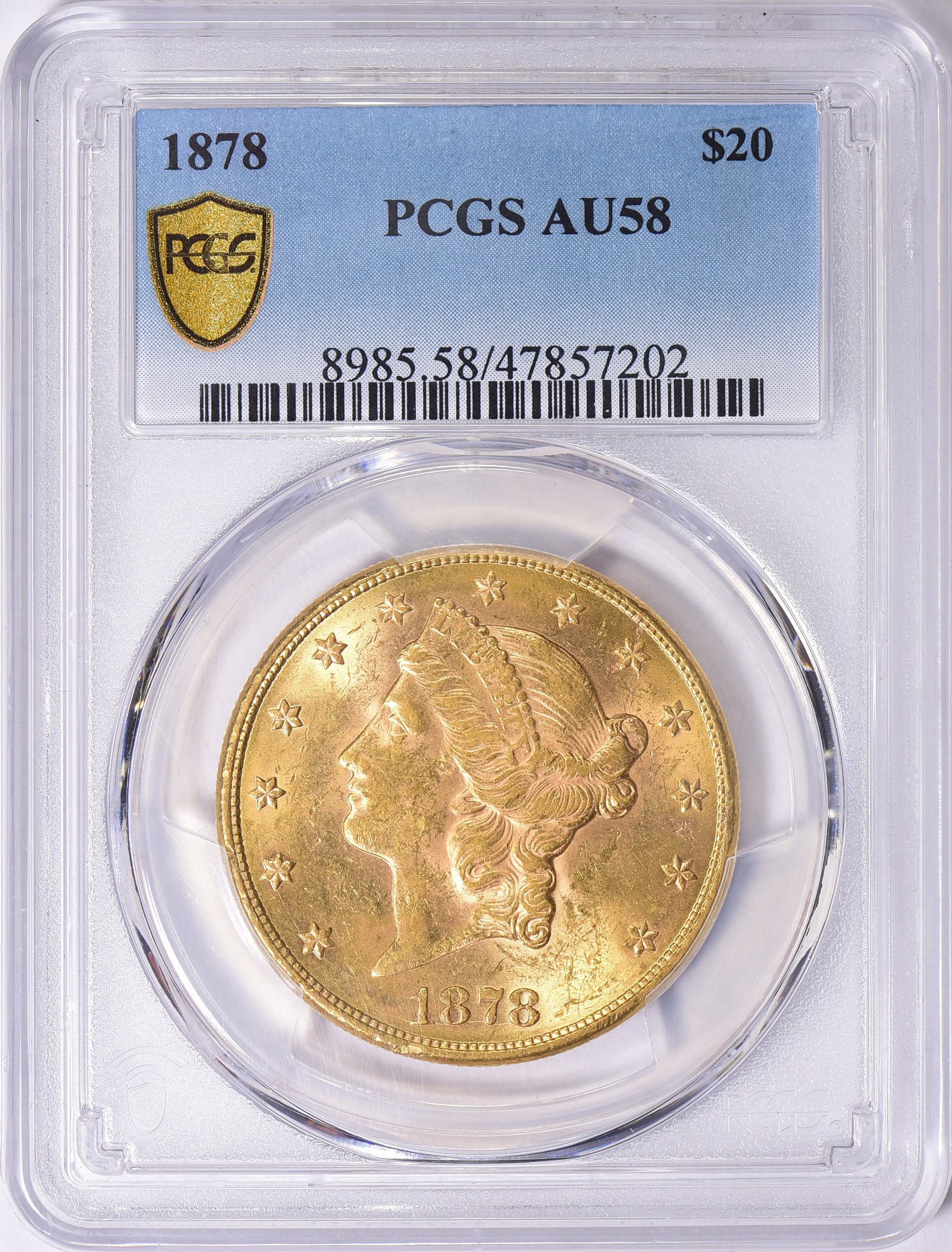 1878 Liberty Gold Double Eagle PCGS AU-58 (Item 1766798) | GreatCollections Coin Auctions