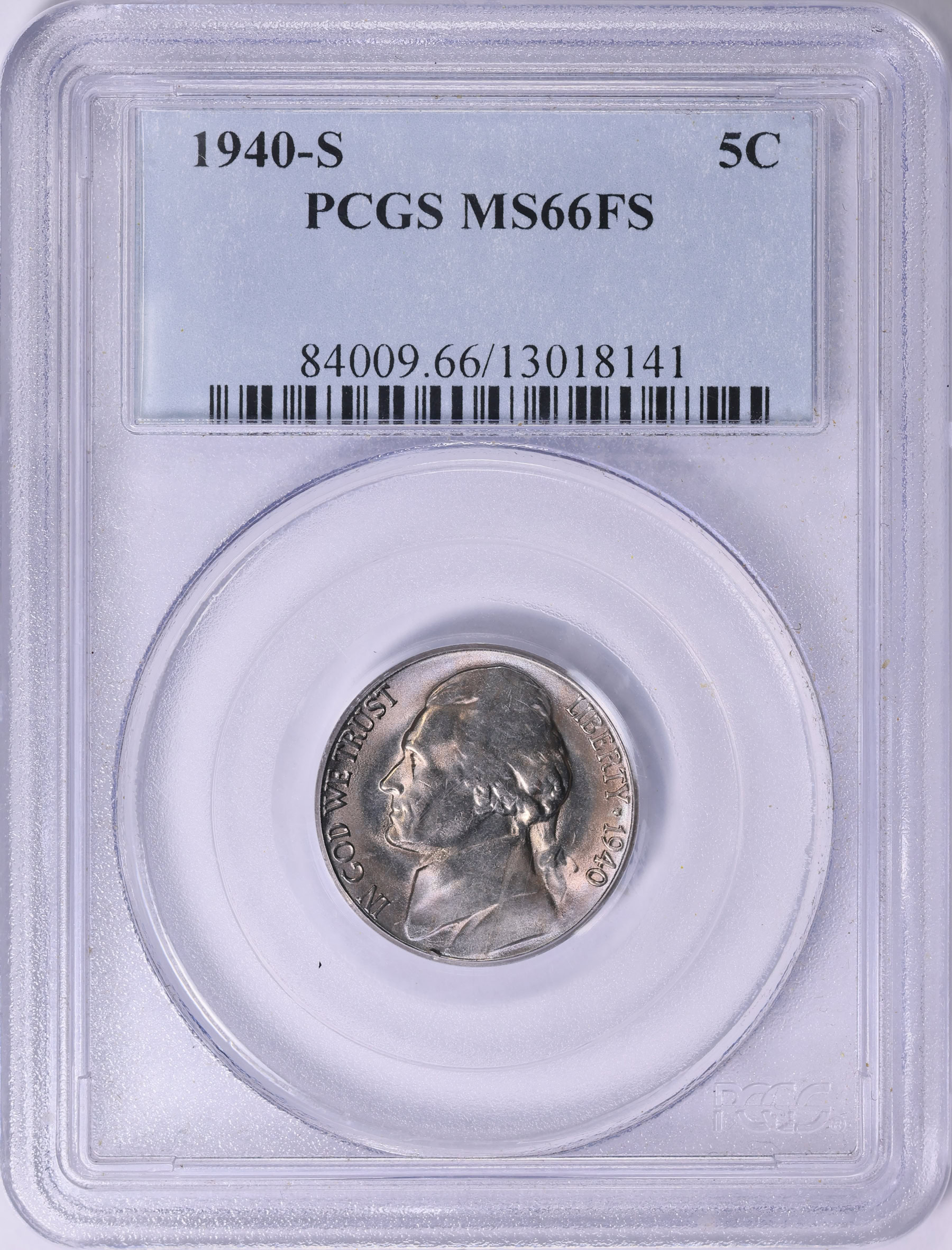 1940-S Jefferson Nickel PCGS MS-66 FS (Item 1767164) | GreatCollections Coin Auctions