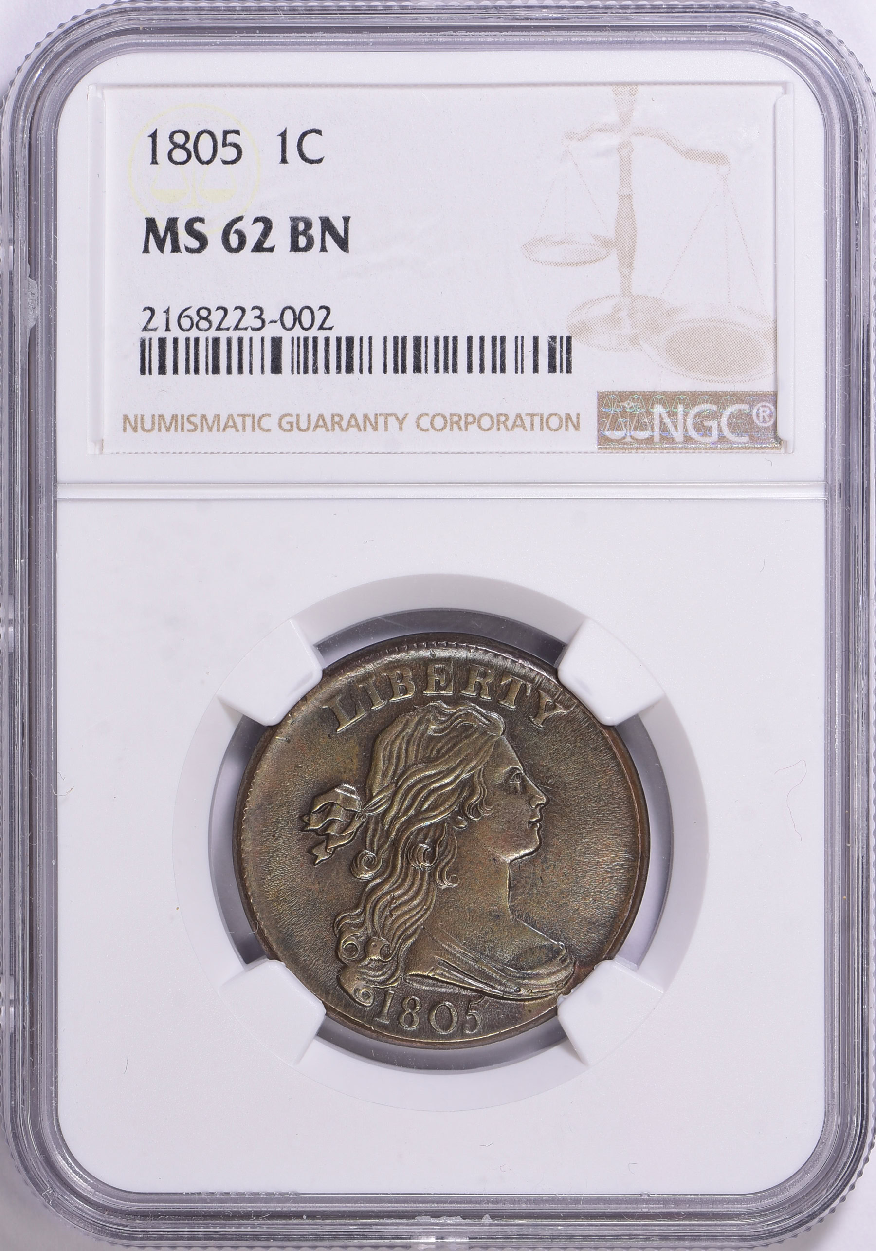 1805 Draped Bust Cent NGC MS-62 BN (Item 1767490) | GreatCollections ...