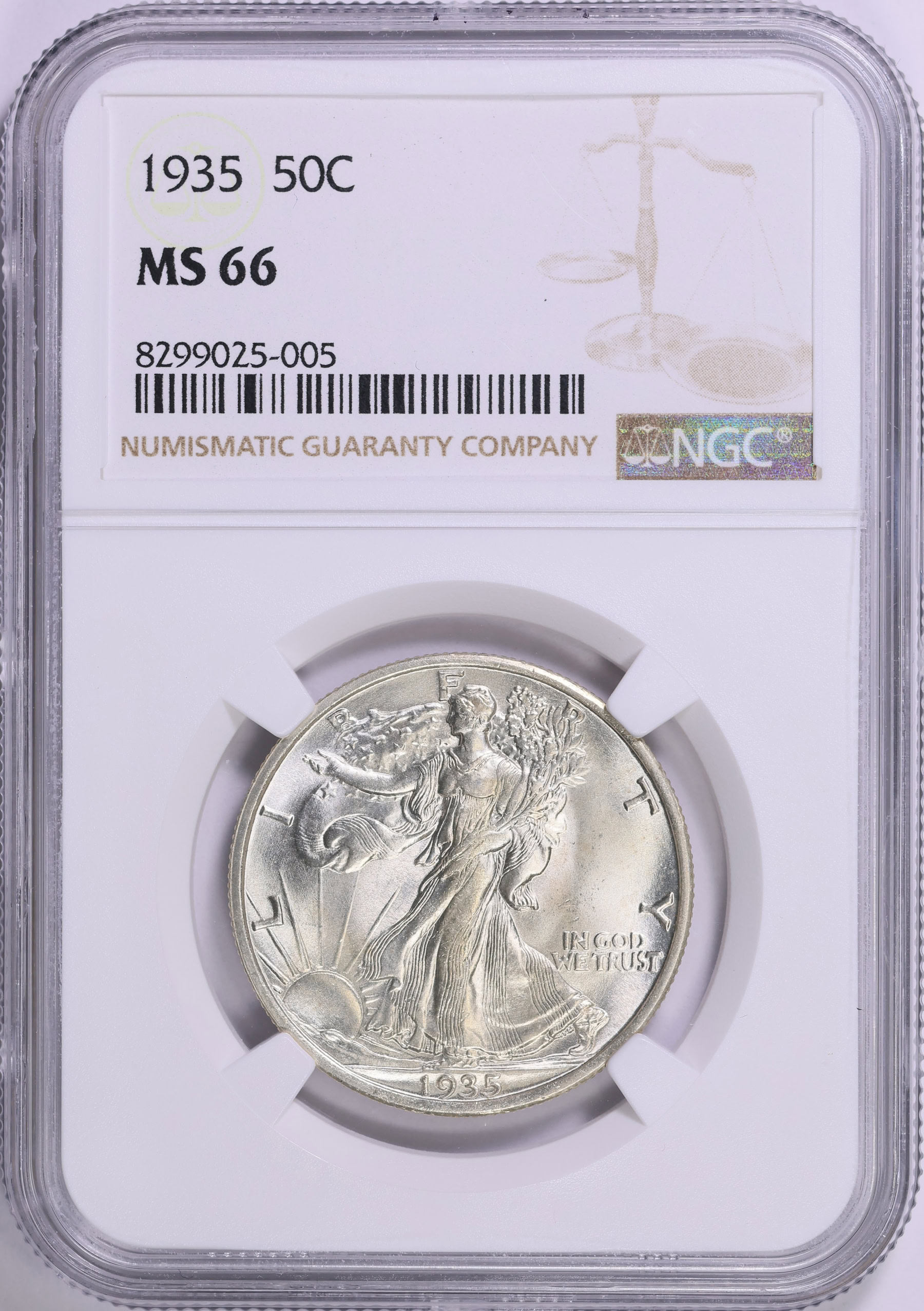 1935 Walking Liberty Half Dollar NGC MS-66 (Item 1767545) | GreatCollections Coin Auctions