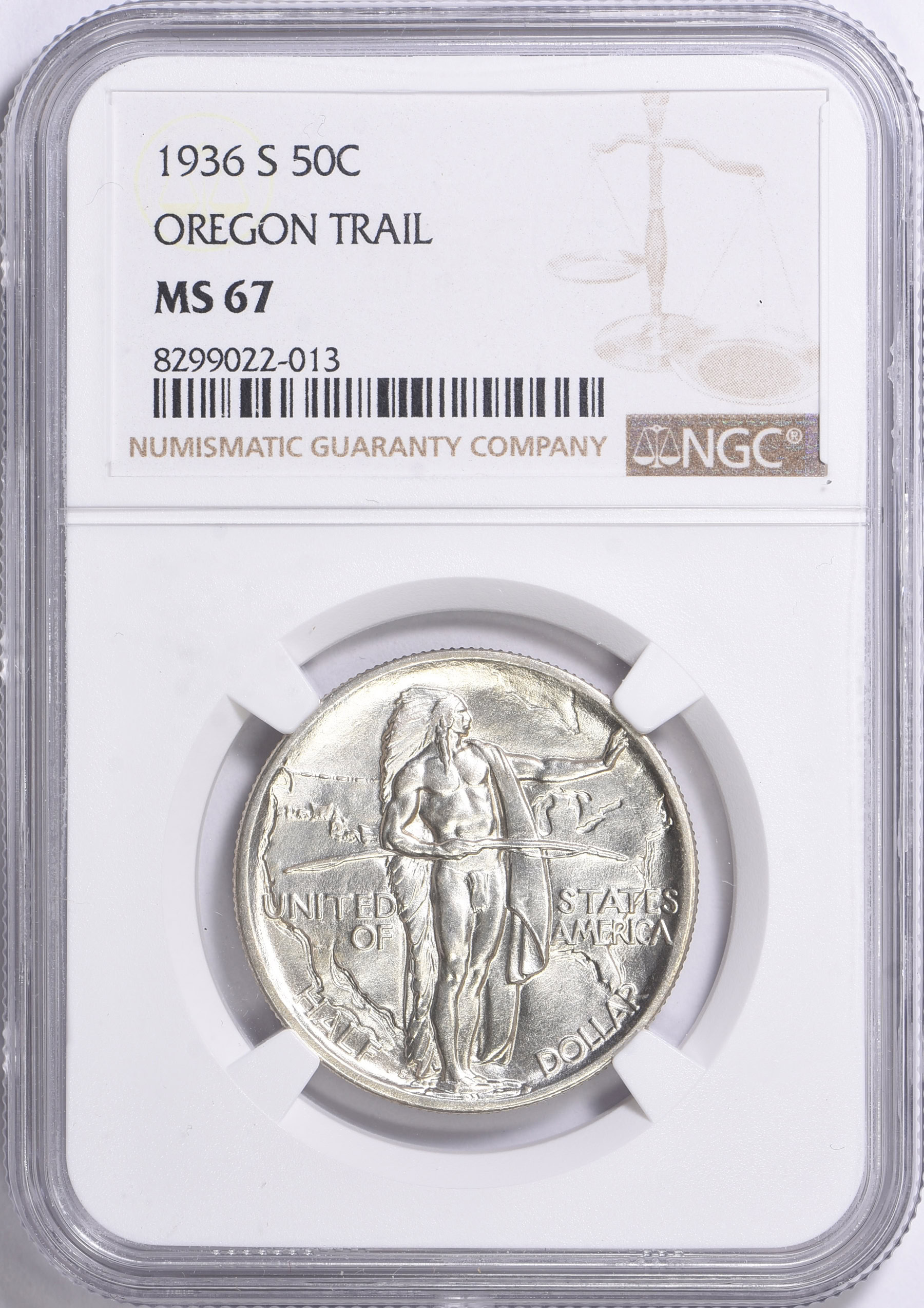 1936-S Oregon Trail Memorial Half Dollar NGC MS-67 (Item 1767569) | GreatCollections Coin Auctions