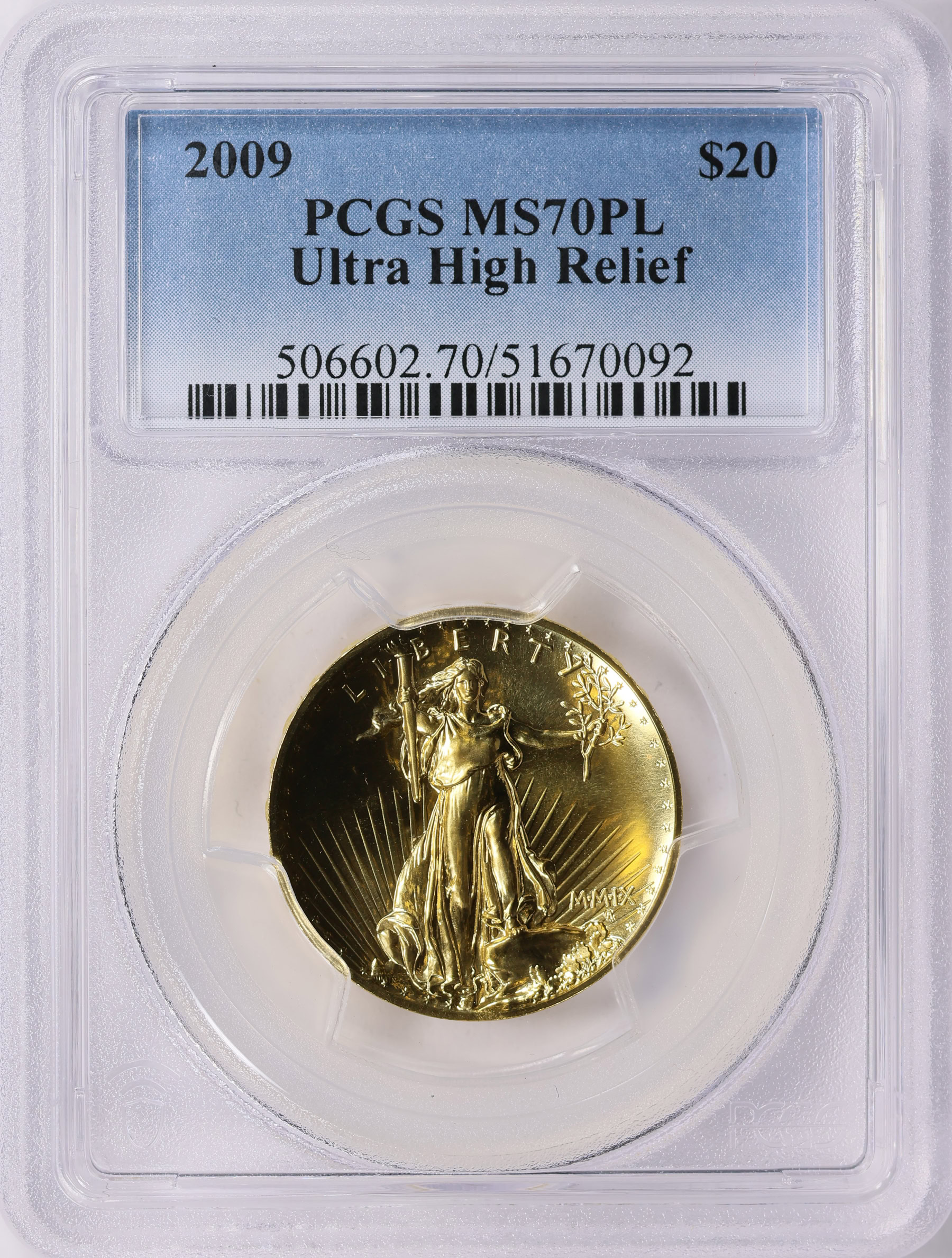 2009 MMIX Ultra High Relief $20 Gold PCGS MS-70 PL (Item 1767921 ...