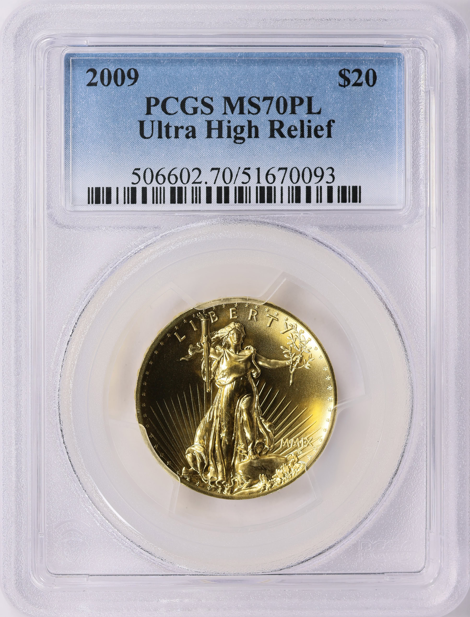 2009 MMIX Ultra High Relief $20 Gold PCGS MS-70 PL (Item 1767922 ...