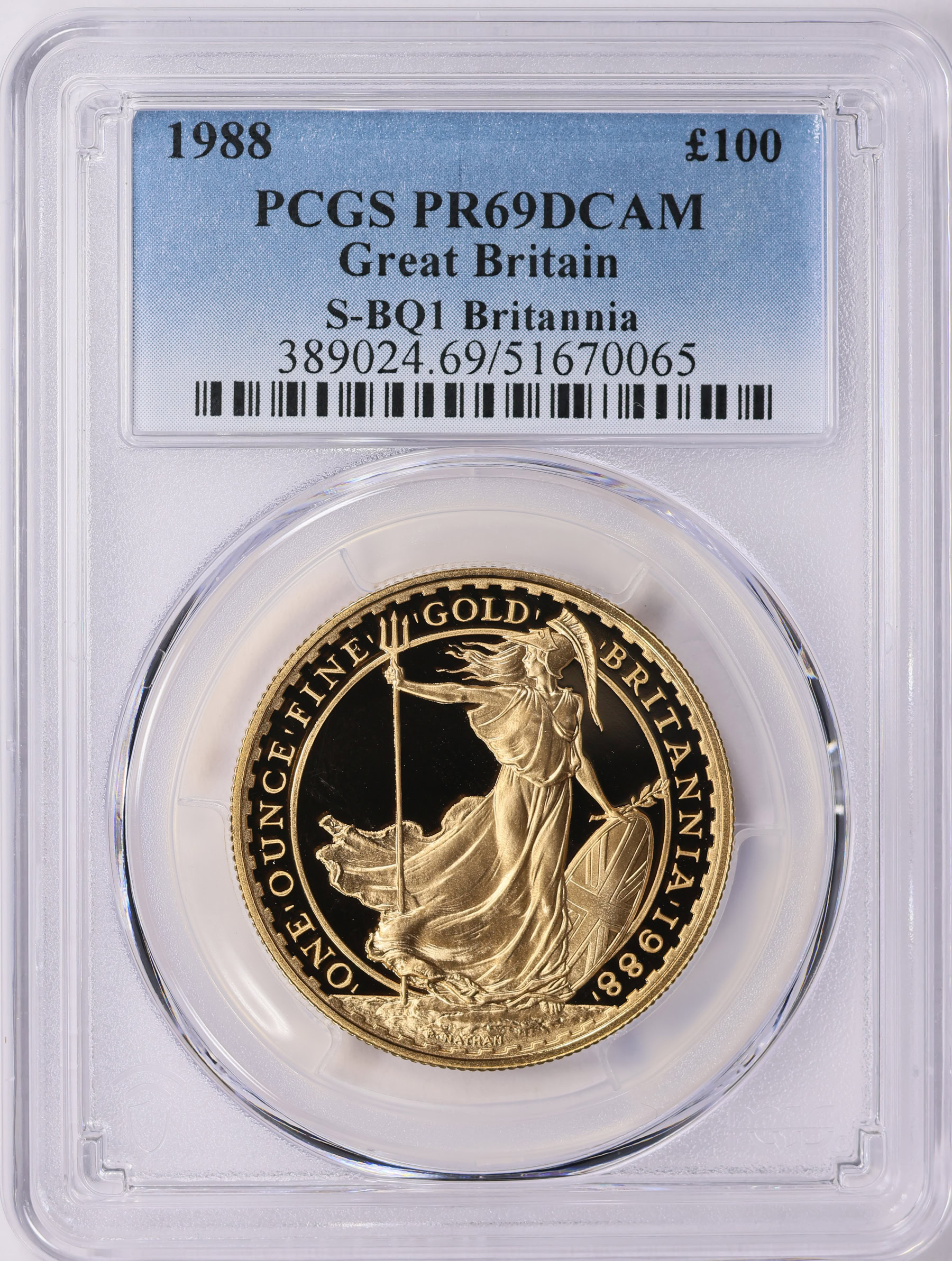 Great Britain 1988 Gold £100 Britannia KM-953 PCGS Proof-69 DCAM (AGW ...