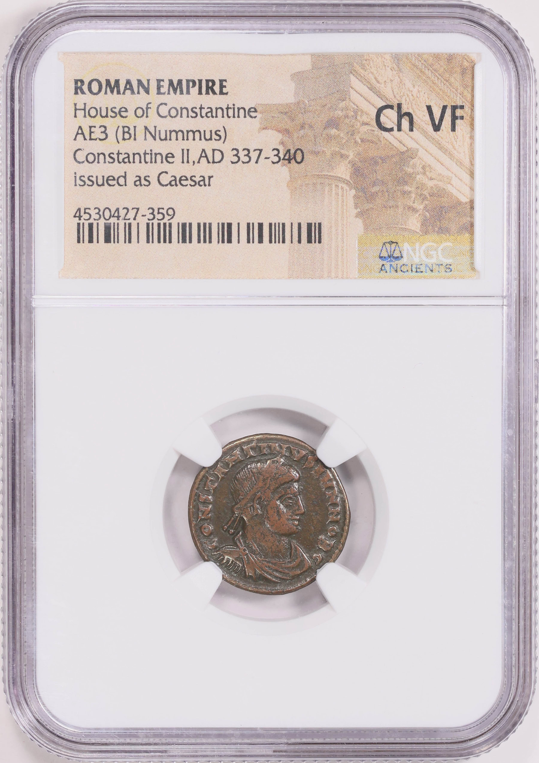 Ancient Roman Empire, Constantine II as Caesar (A.D. 316-337) A.D. 317 ...