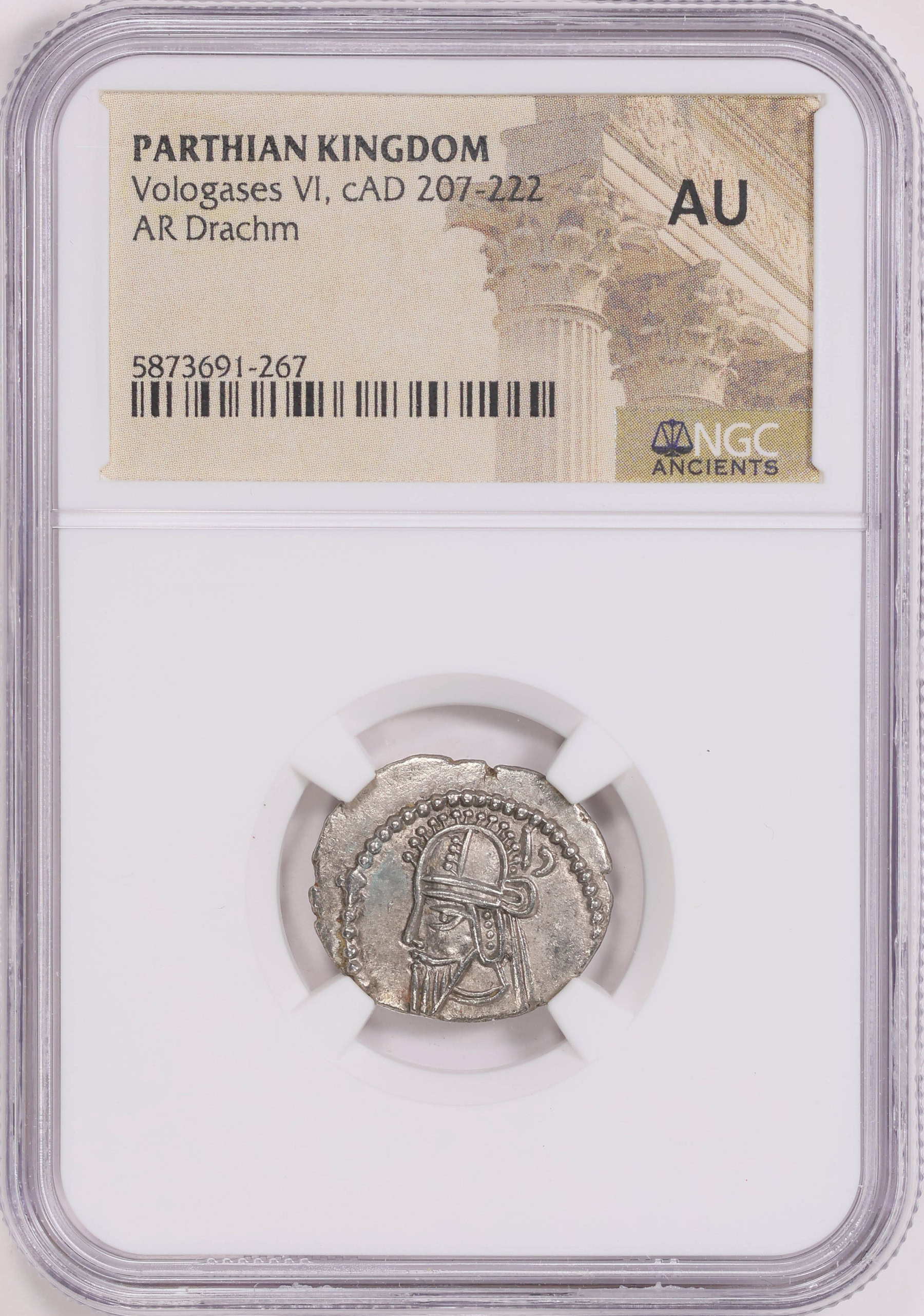 Ancient Parthian Kingdom, Vologases VI (c.A.D. 207-222) AR Drachm NGC ...