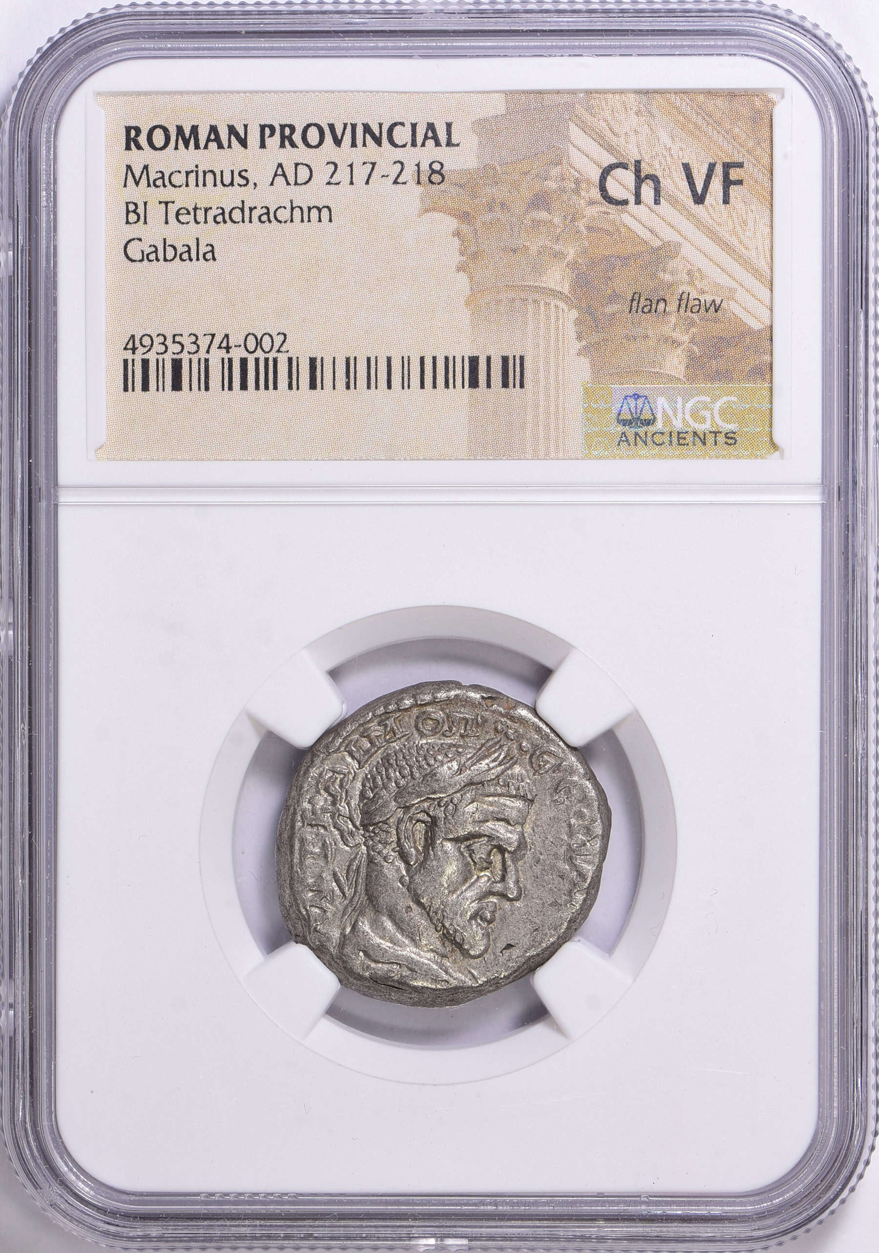 Ancient Roman Empire, Provincial Syria. Macrinus (A.D. 217-218) BI ...