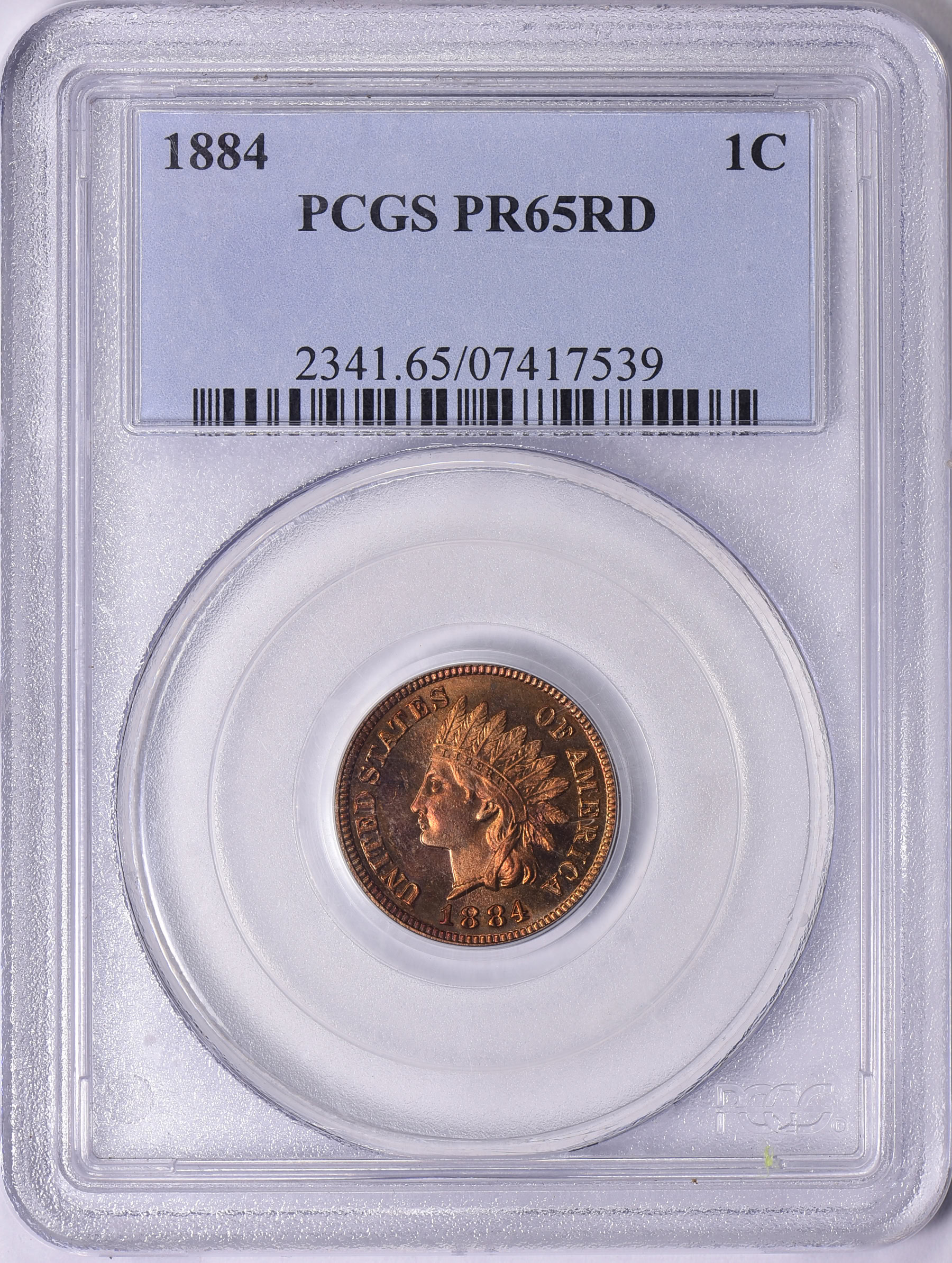 1884 Indian Cent PCGS Proof-65 RD (Toned) (Item 1768248) | GreatCollections Coin Auctions