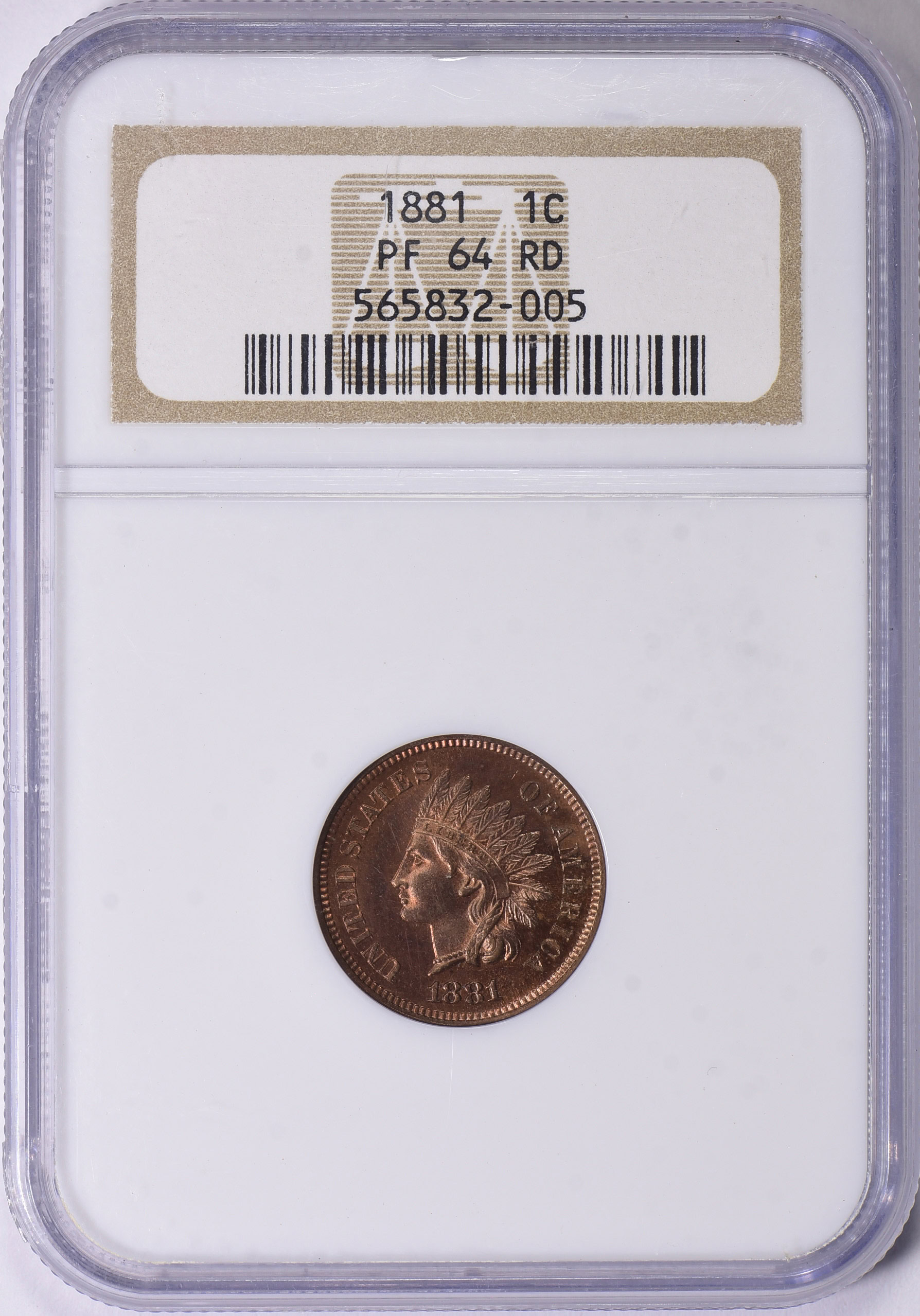 1881 Indian Cent NGC Proof-64 RD (Item 1768252) | GreatCollections Coin Auctions