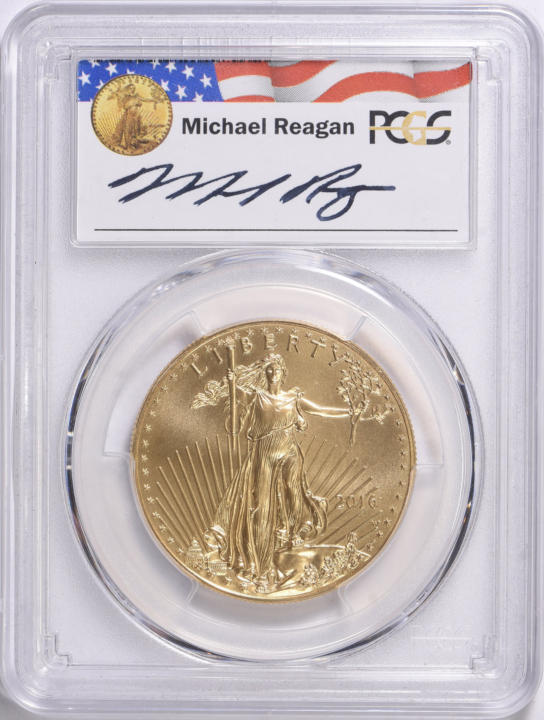2016-W $50 One-Ounce Gold American Eagle Burnished 30th Anniversary Reagan Legacy Series PCGS SP ...