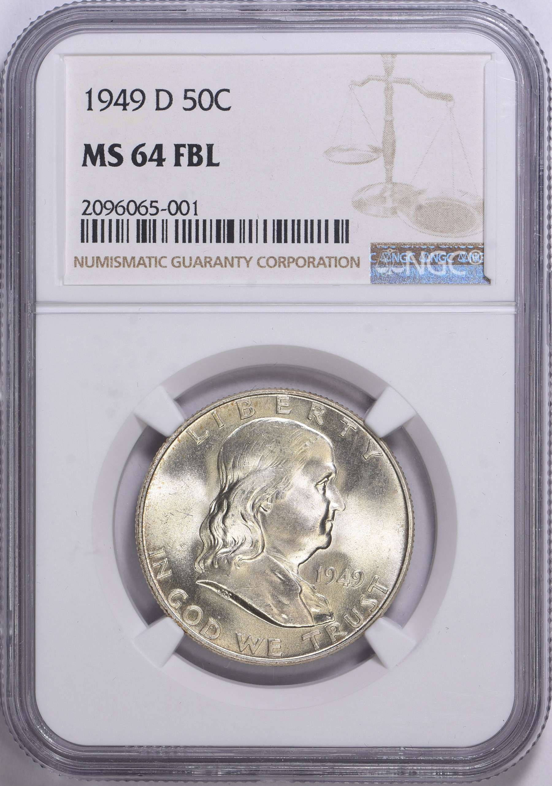 1949-D Franklin Half Dollar NGC MS-64 FBL (Item 1768702 ...