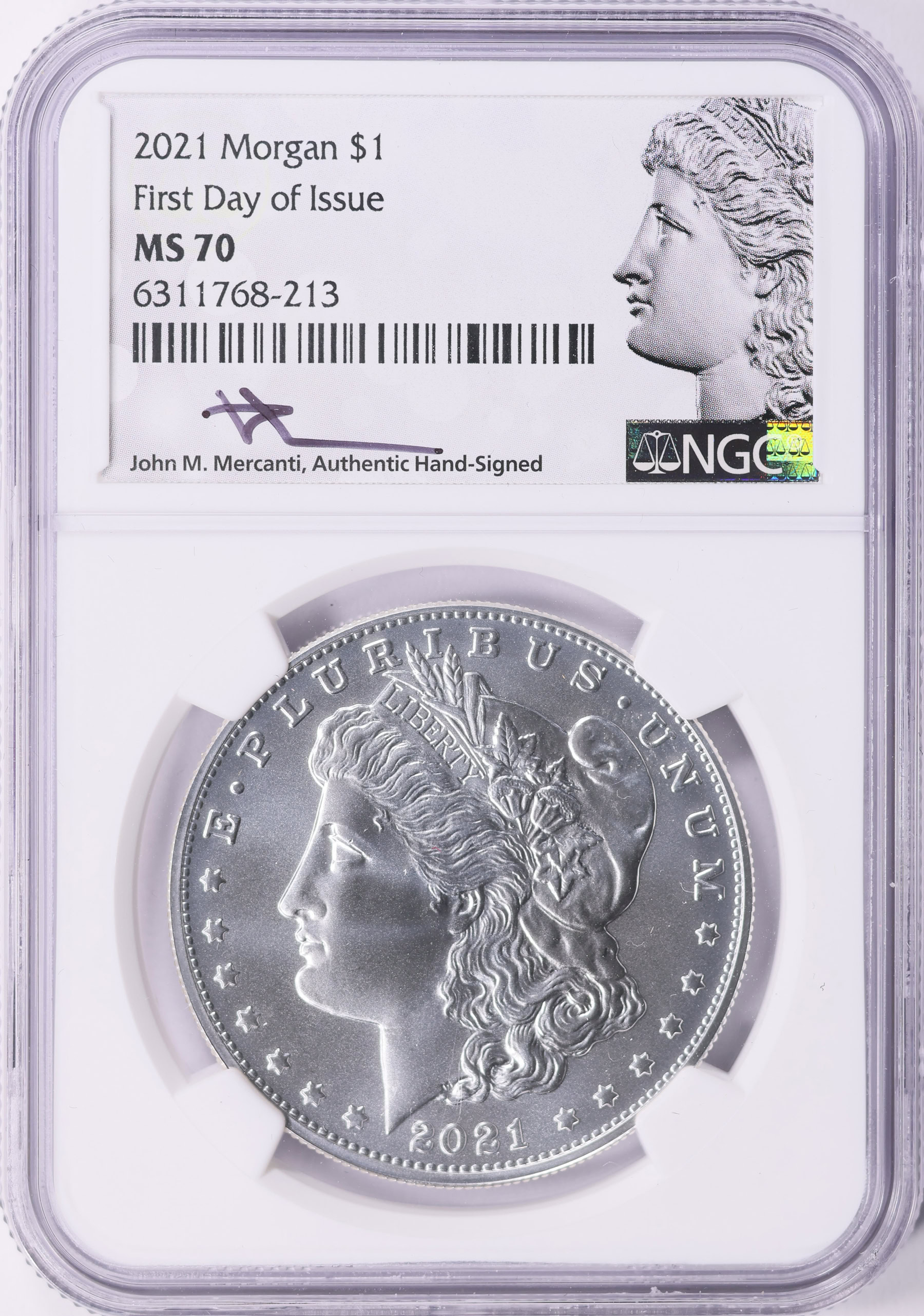 2021 Morgan Silver Dollar 100th Anniversary First Day of Issue NGC MS ...