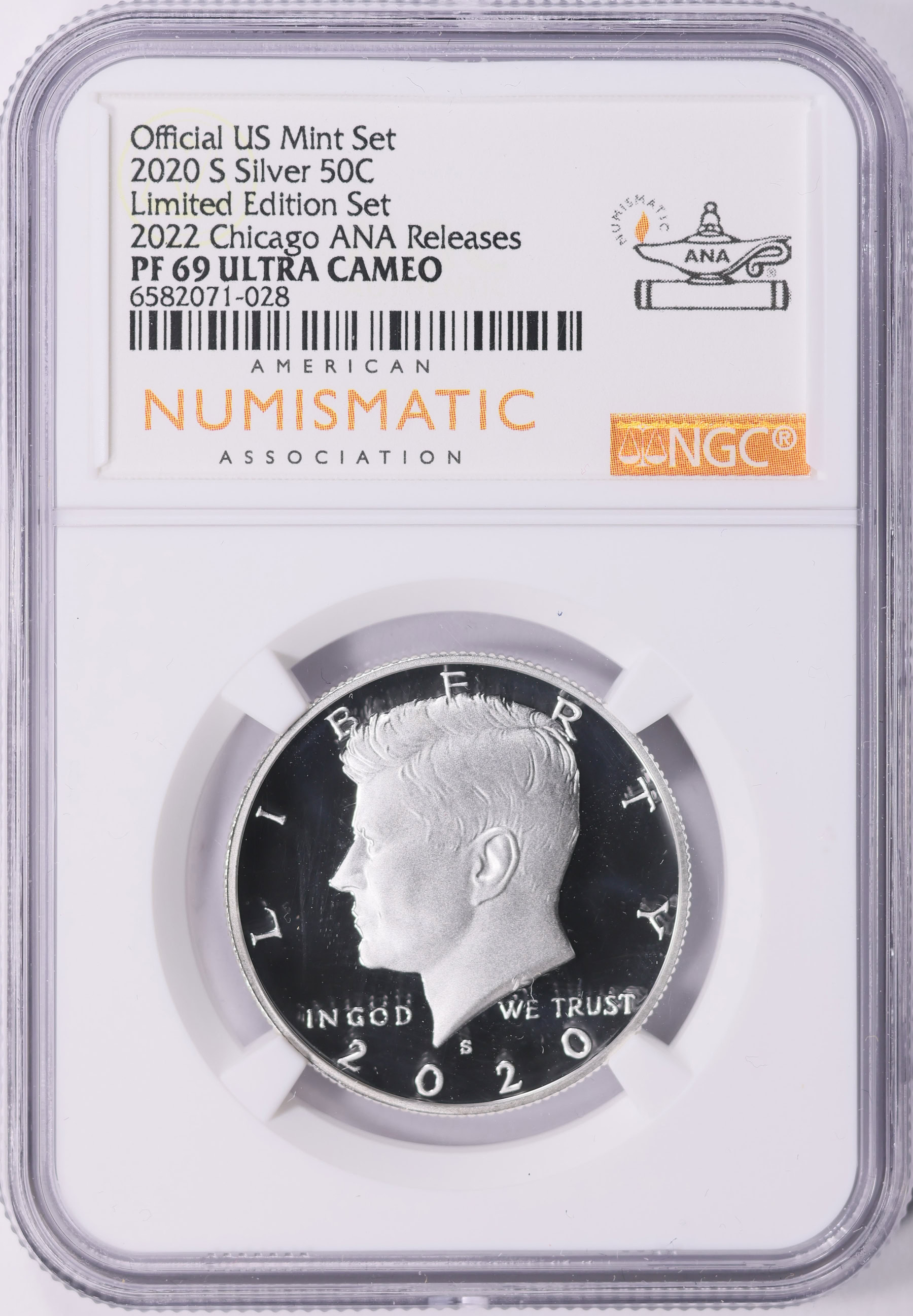 2020-S Kennedy Half Dollar Silver (From the Limited Edition Proof Set) 2022 Chicago ANA Releases ...
