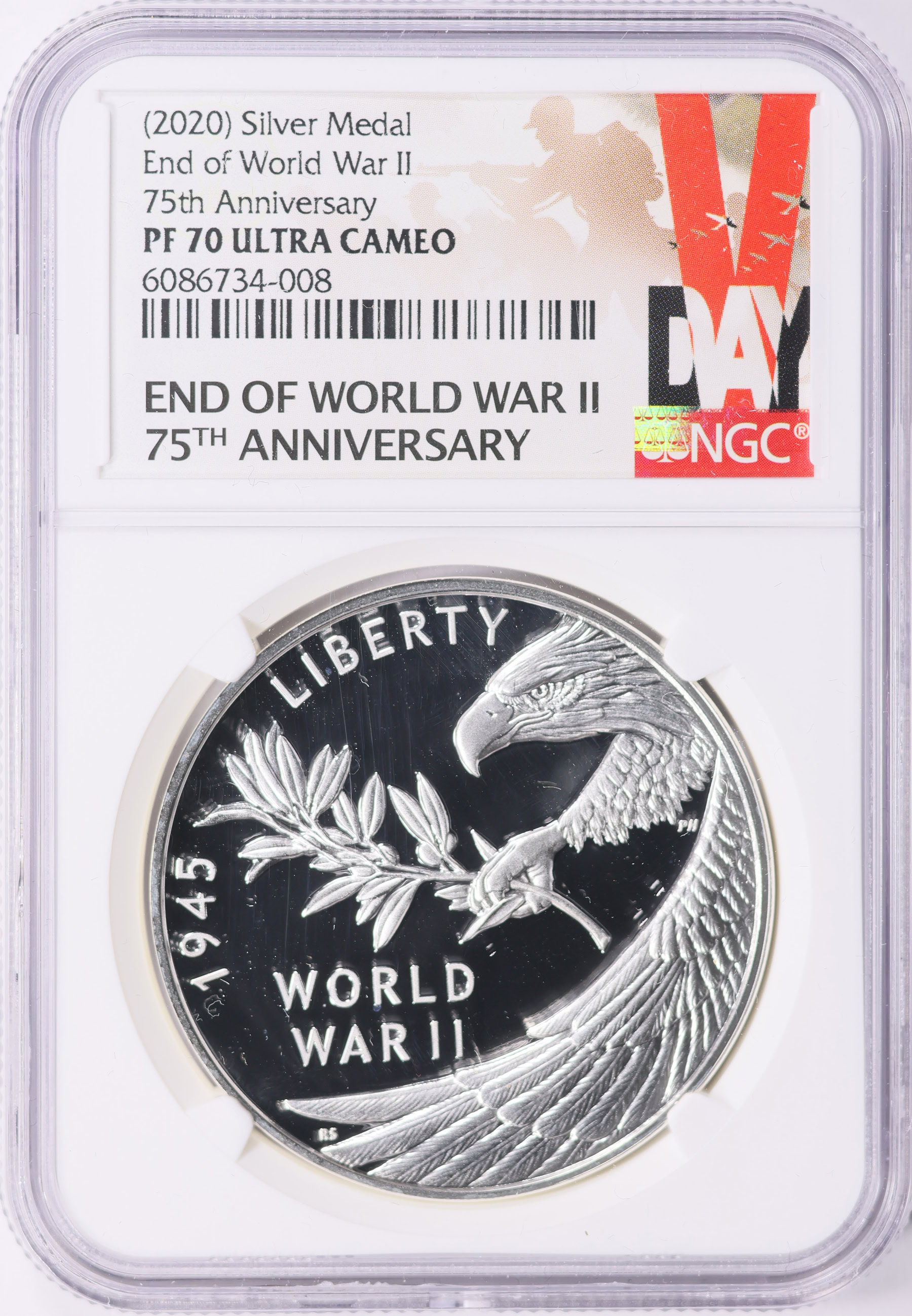 (2020) End of World War II 75th Anniversary Silver Medal NGC Proof-70 ...