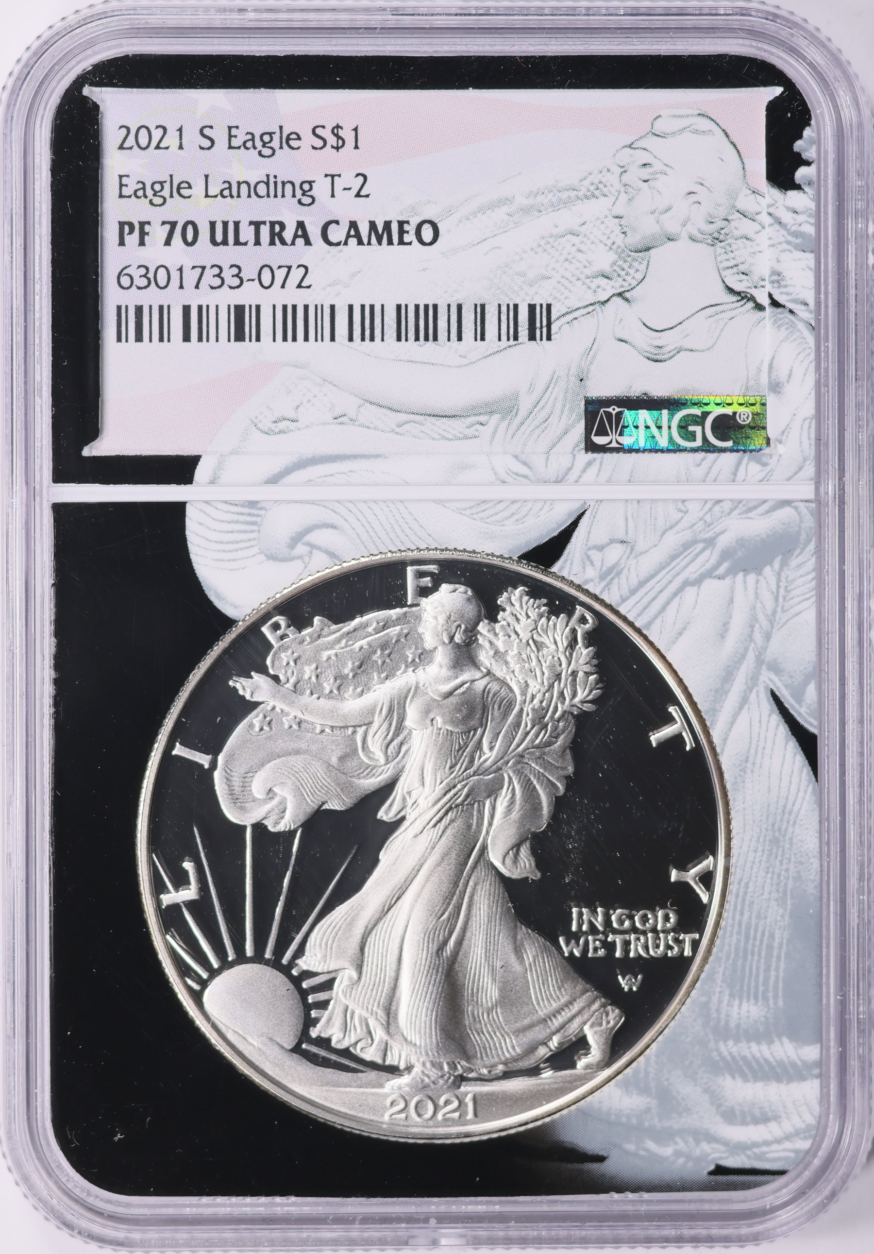 2021-S $1 Silver Eagle Type 2 NGC Proof-70 UC (Silver Eagle Frame Holder) (Item 1768817 ...