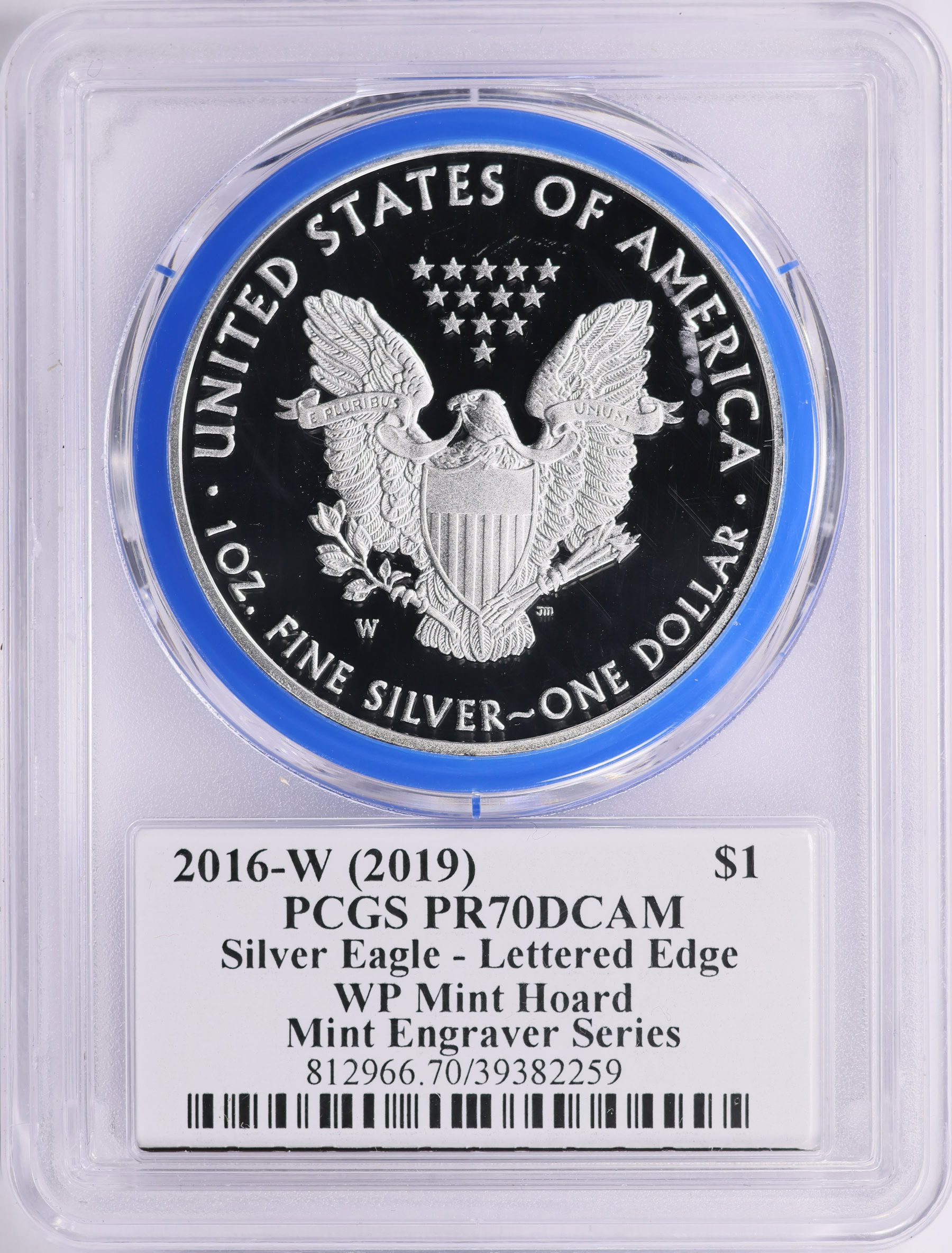 2016-W (2019) $1 Silver Eagle West Point Mint Hoard 30th Anniversary Lettered Edge PCGS Proof-70 ...