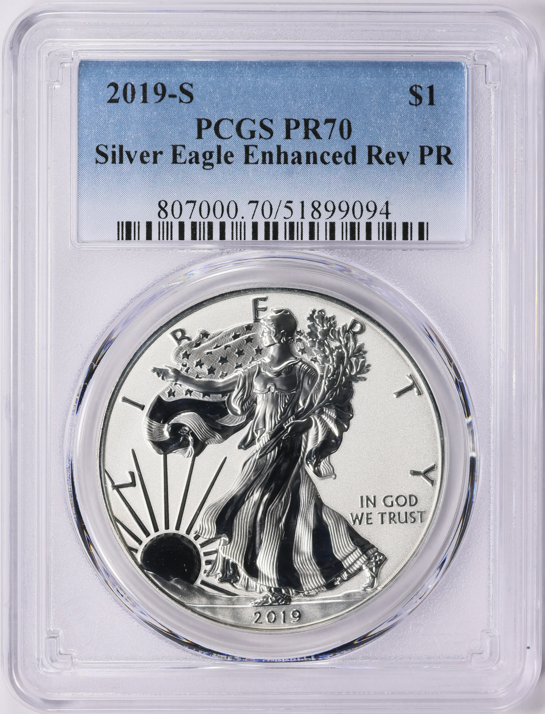 2019-S $1 Silver Eagle Enhanced Reverse Proof PCGS Proof-70 (Item ...