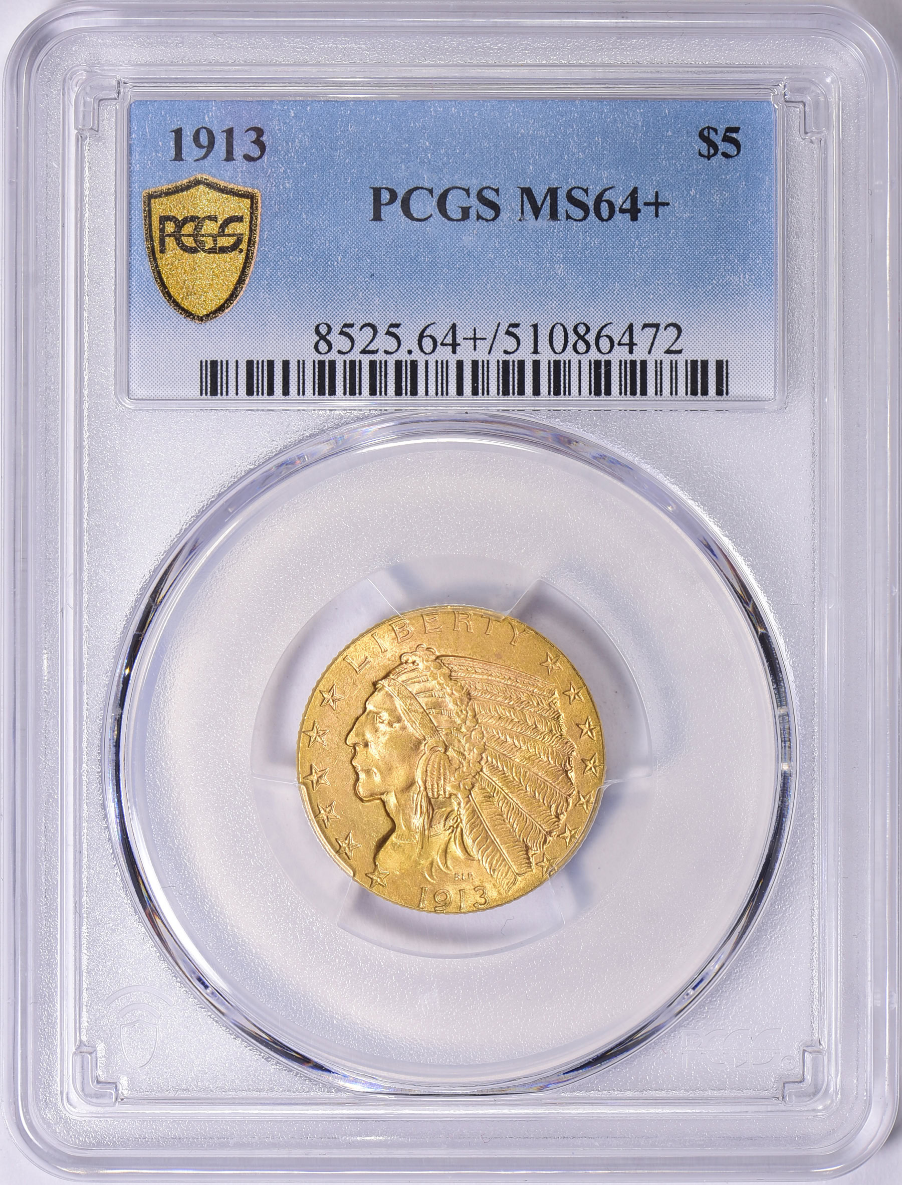 1913 Indian Gold Half Eagle PCGS MS-64+ (Item 1769146) | GreatCollections Coin Auctions