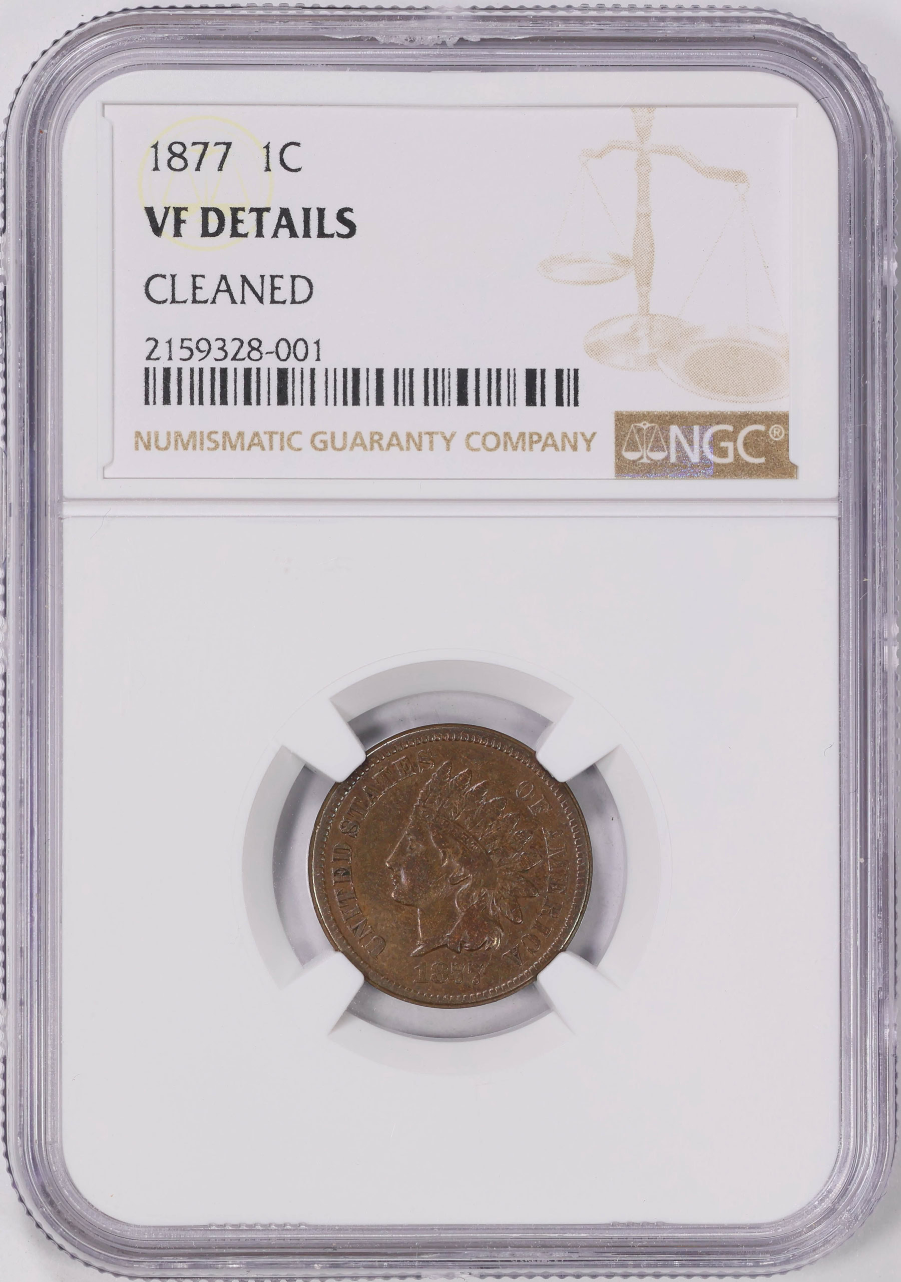1877 Indian Cent NGC VF Details (Item 1769837) | GreatCollections Coin ...