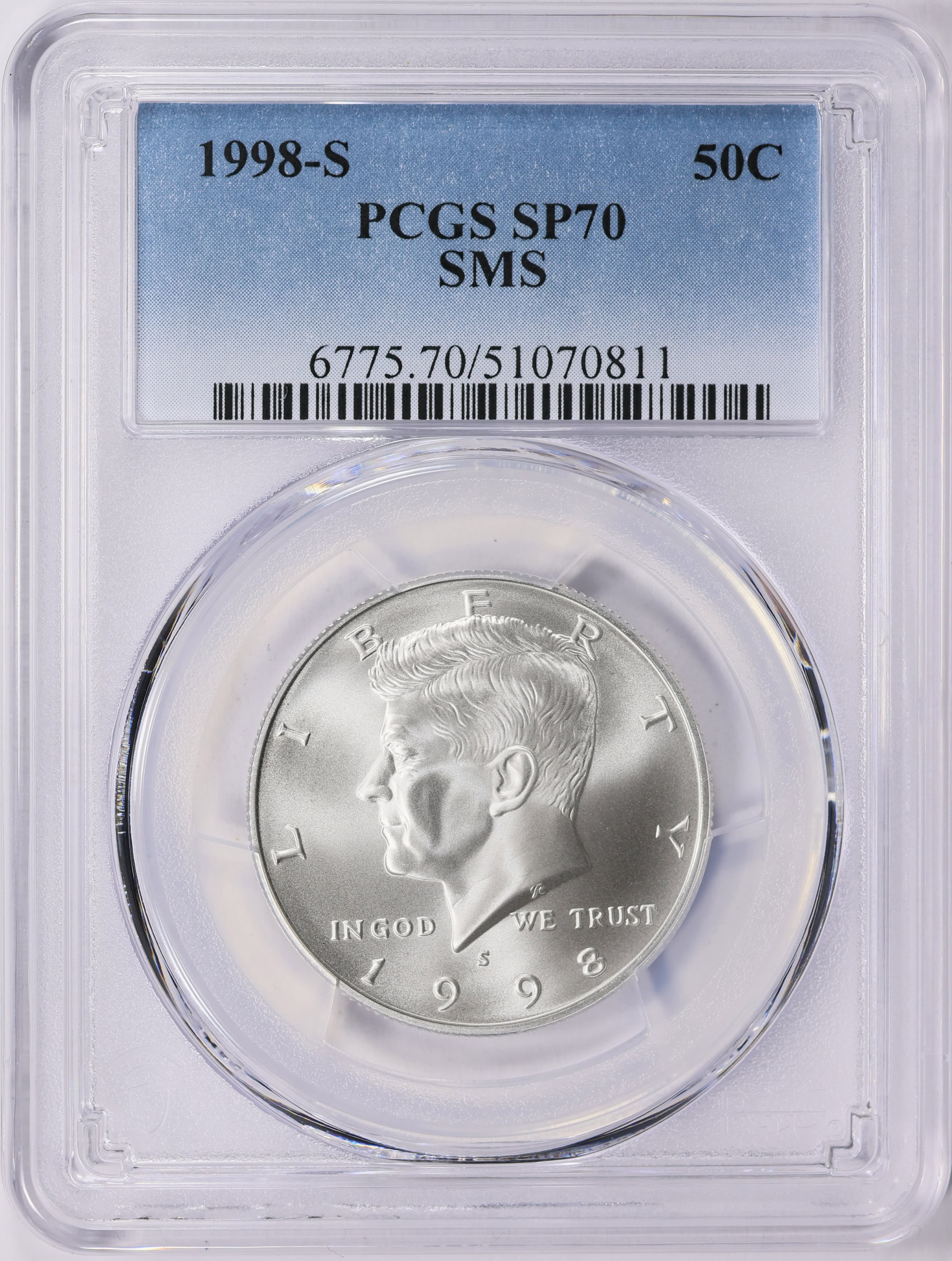 1998-S Kennedy Half Dollar SMS PCGS SP-70 (Item 1769848 ...