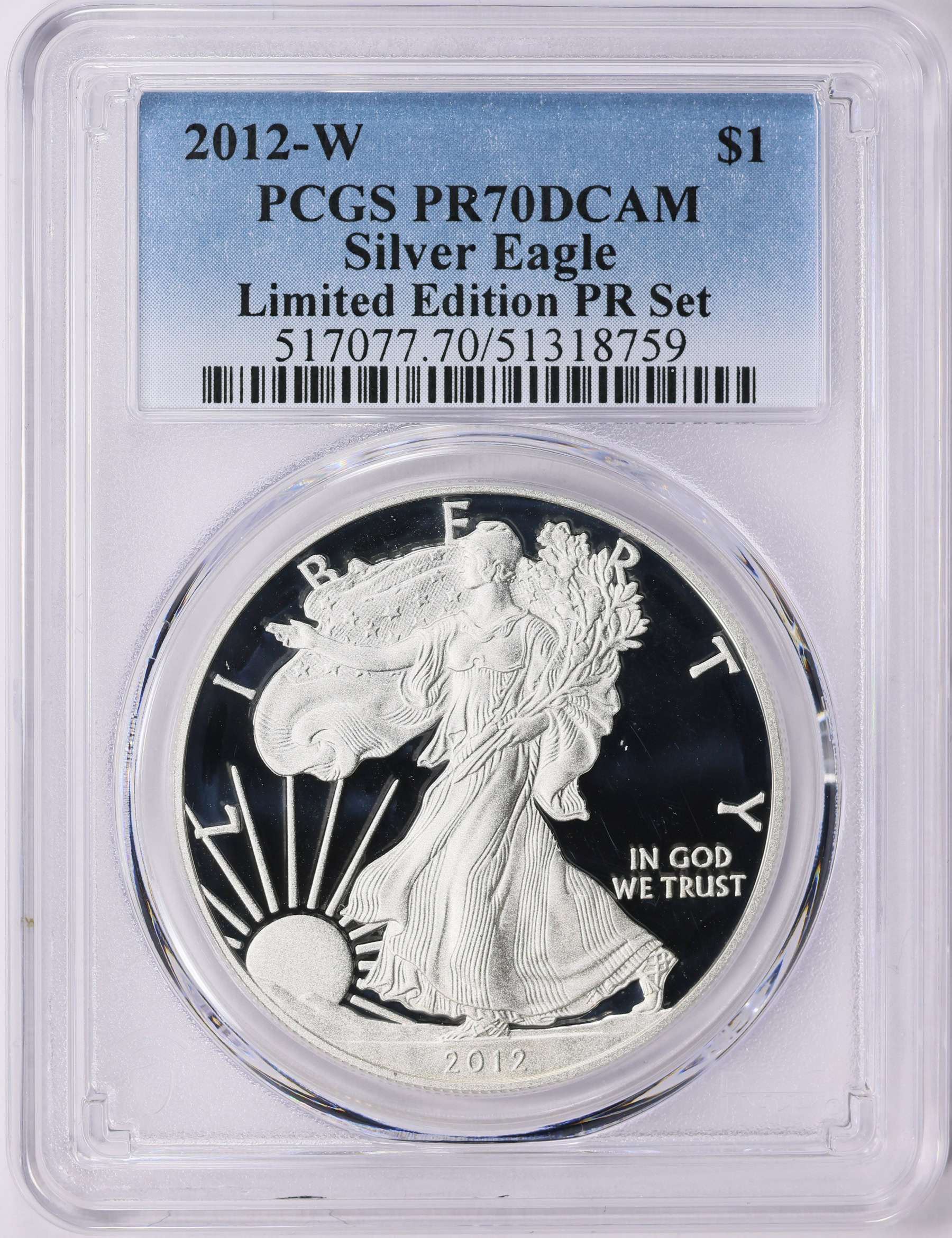 2012-W $1 Silver Eagle From the Limited Edition Proof Set PCGS Proof-70 DCAM (Item 1769851 ...