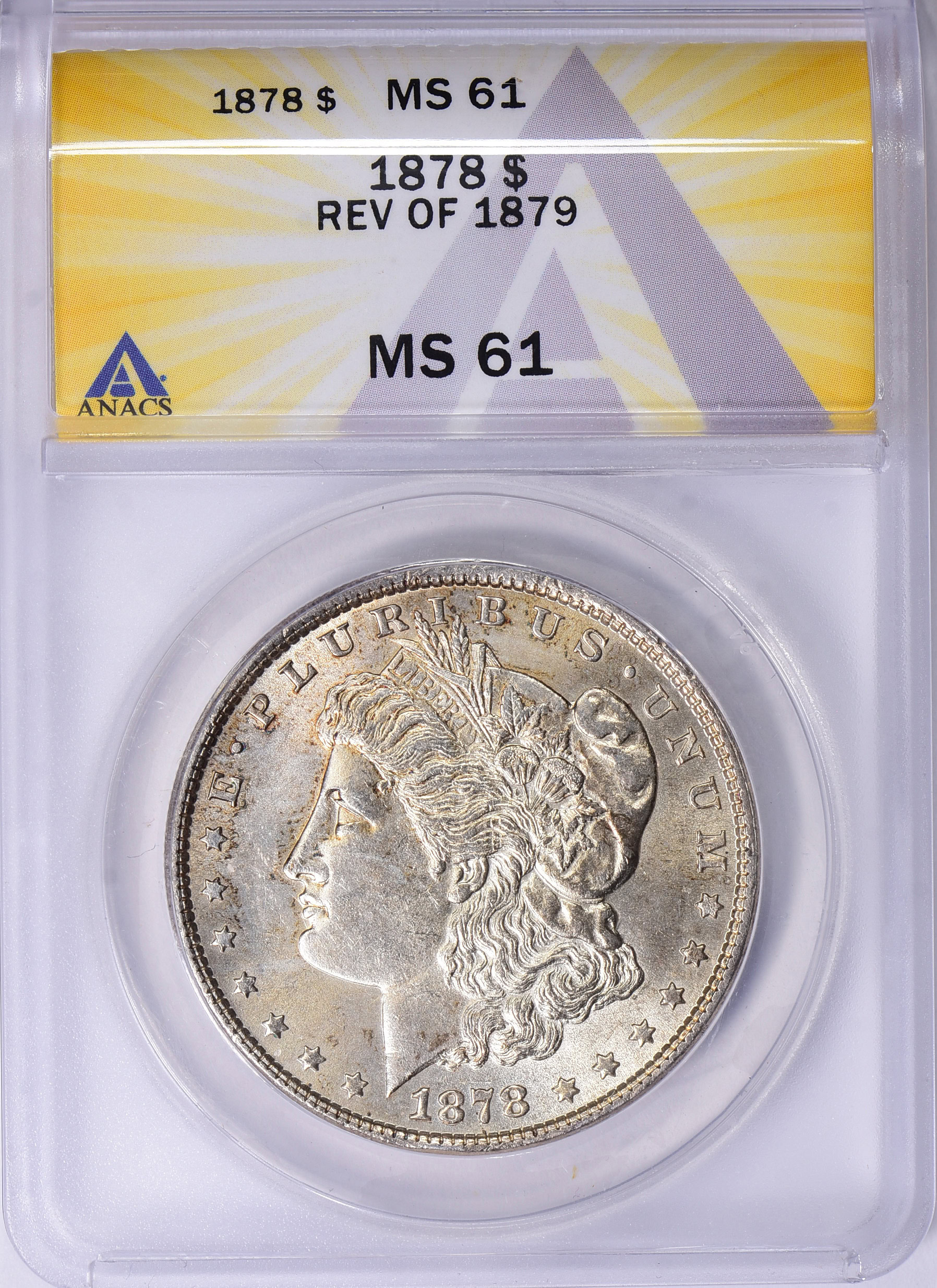 1878 Morgan Silver Dollar Reverse of 1879 ANACS MS-61 (Item 1769896) | GreatCollections Coin ...