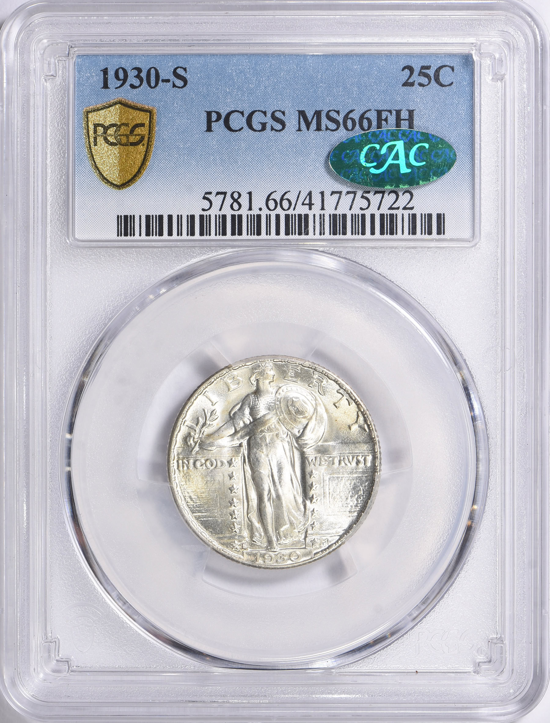 1930-S Standing Liberty Quarter PCGS MS-66 FH (CAC Green) (Item 1769949 ...