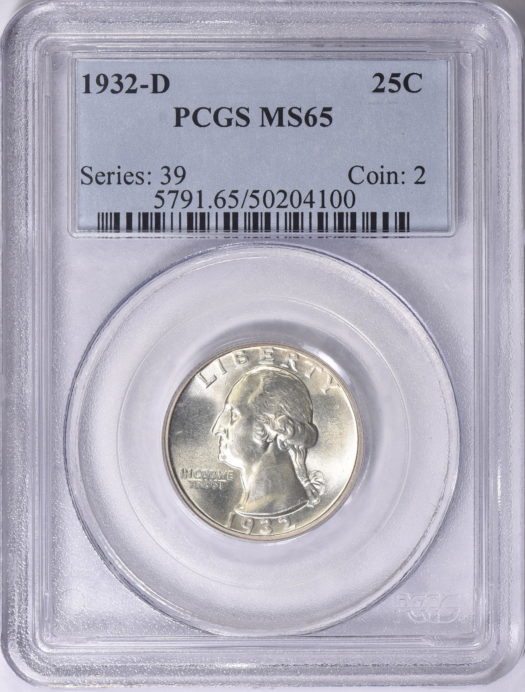 1932-D Washington Quarter PCGS MS-65 (Item 1769951) | GreatCollections Coin Auctions
